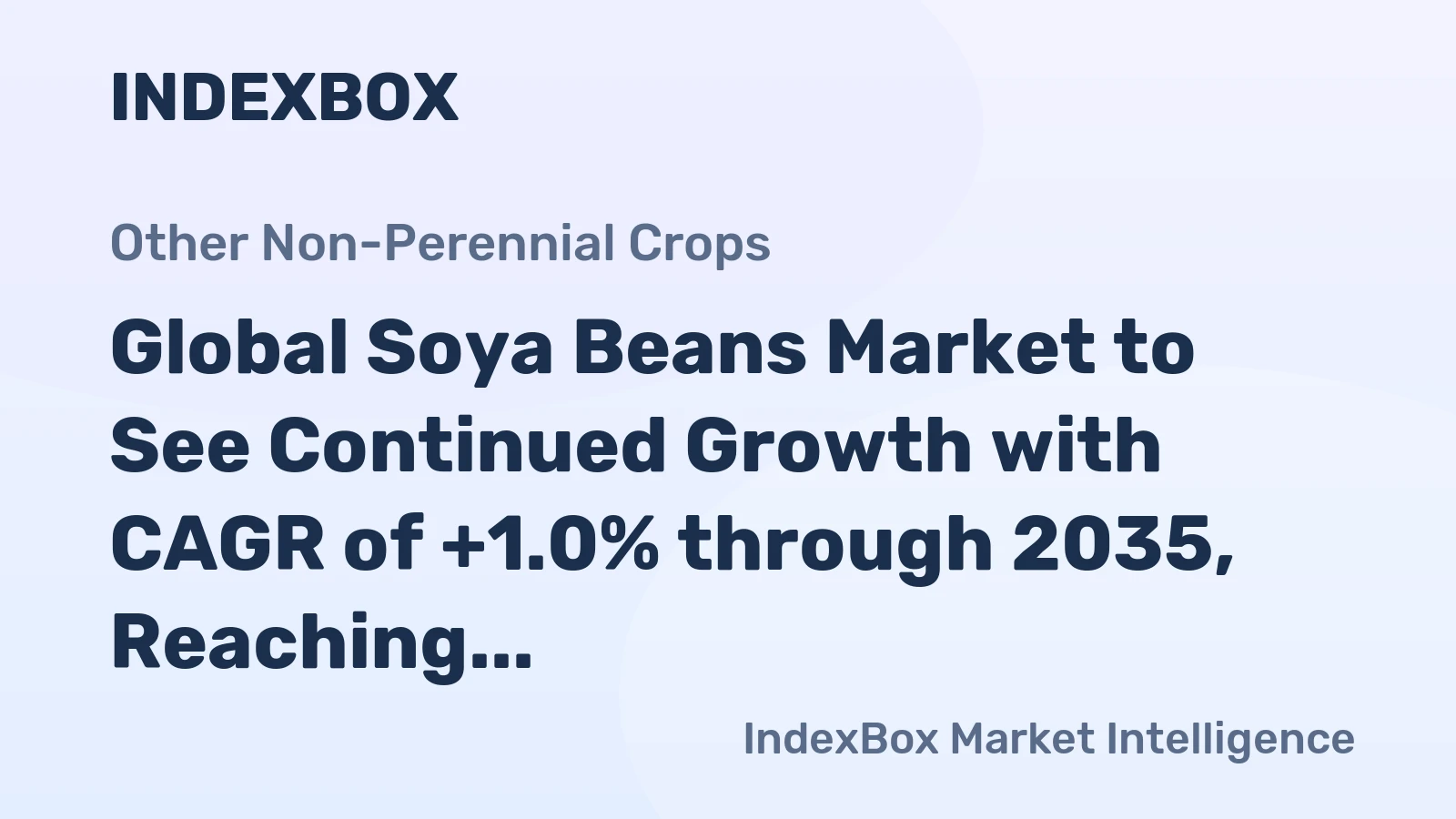 Global Soya Beans Market to See Continued Growth with CAGR of +1.0% through 2035, Reaching $259B