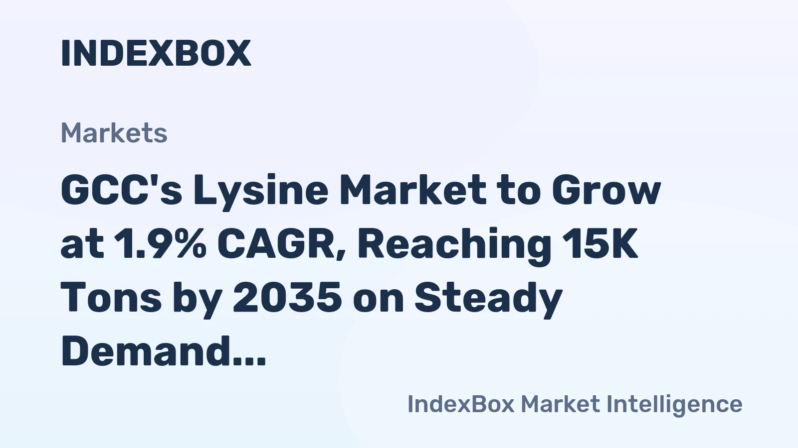 GCC's Lysine Market to Grow at 1.9% CAGR, Reaching 15K Tons by 2035 on Steady Demand