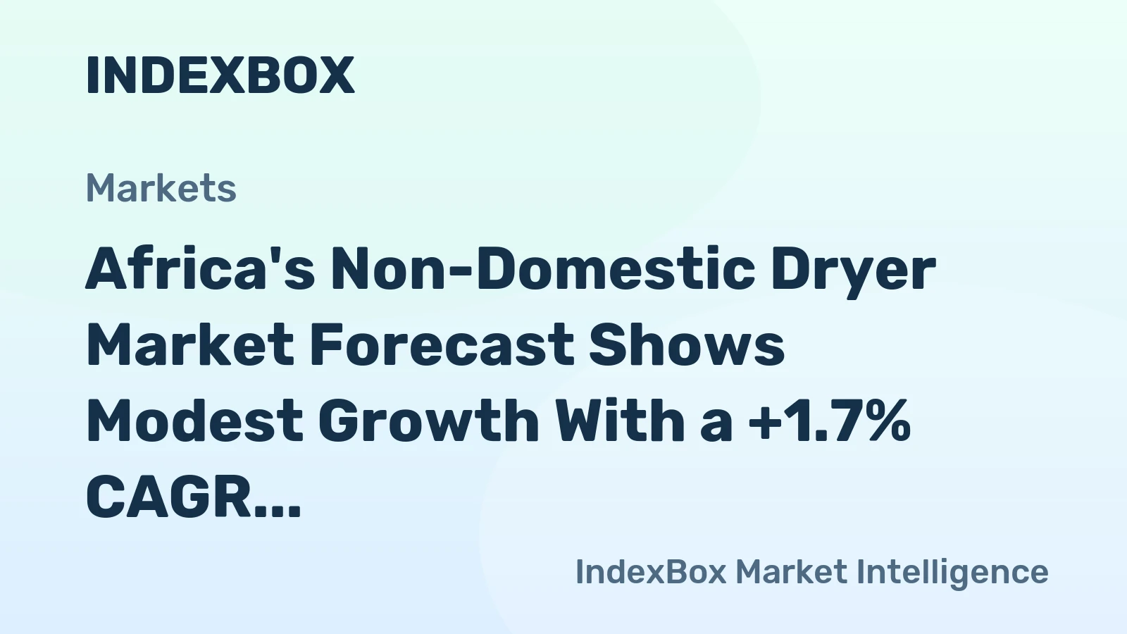 Africa's Non-Domestic Dryer Market Forecast Shows Modest Growth With a +1.7% CAGR in Value