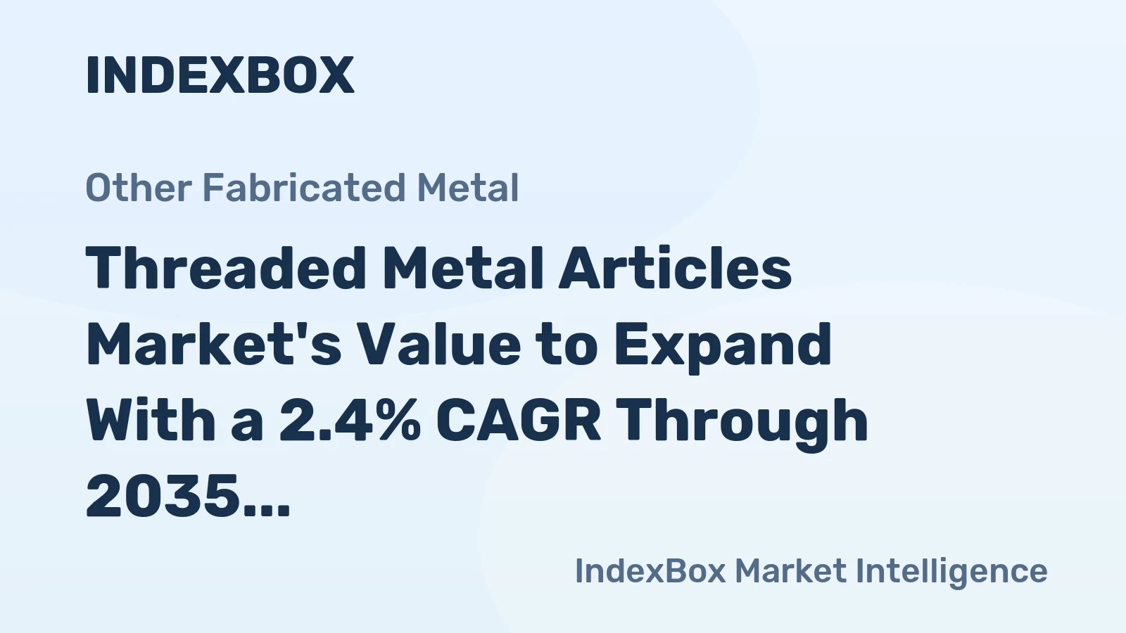 Threaded Metal Articles Market's Value to Expand With a 2.4% CAGR Through 2035