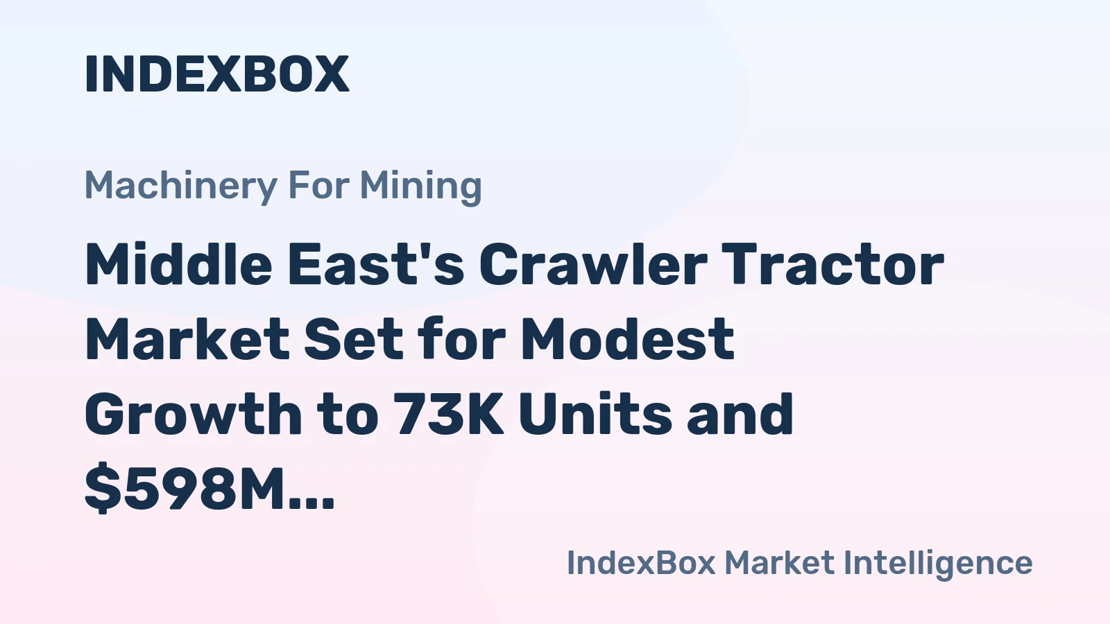 Middle East's Crawler Tractor Market Set for Modest Growth to 73K Units and $598M