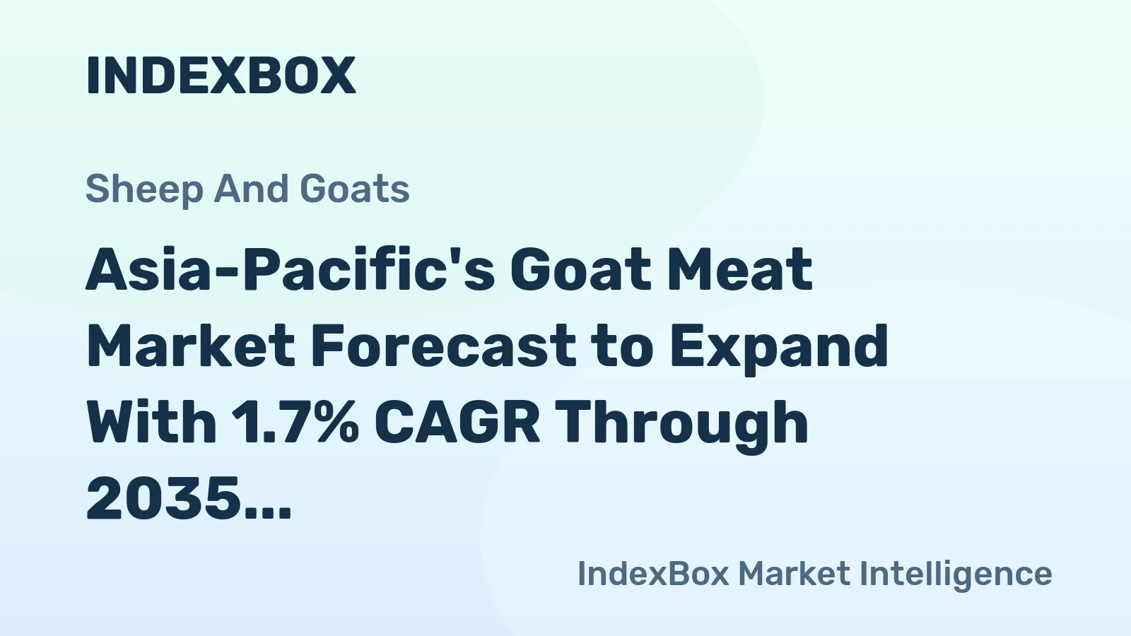 Asia-Pacific's Goat Meat Market Forecast to Expand With 1.7% CAGR Through 2035
