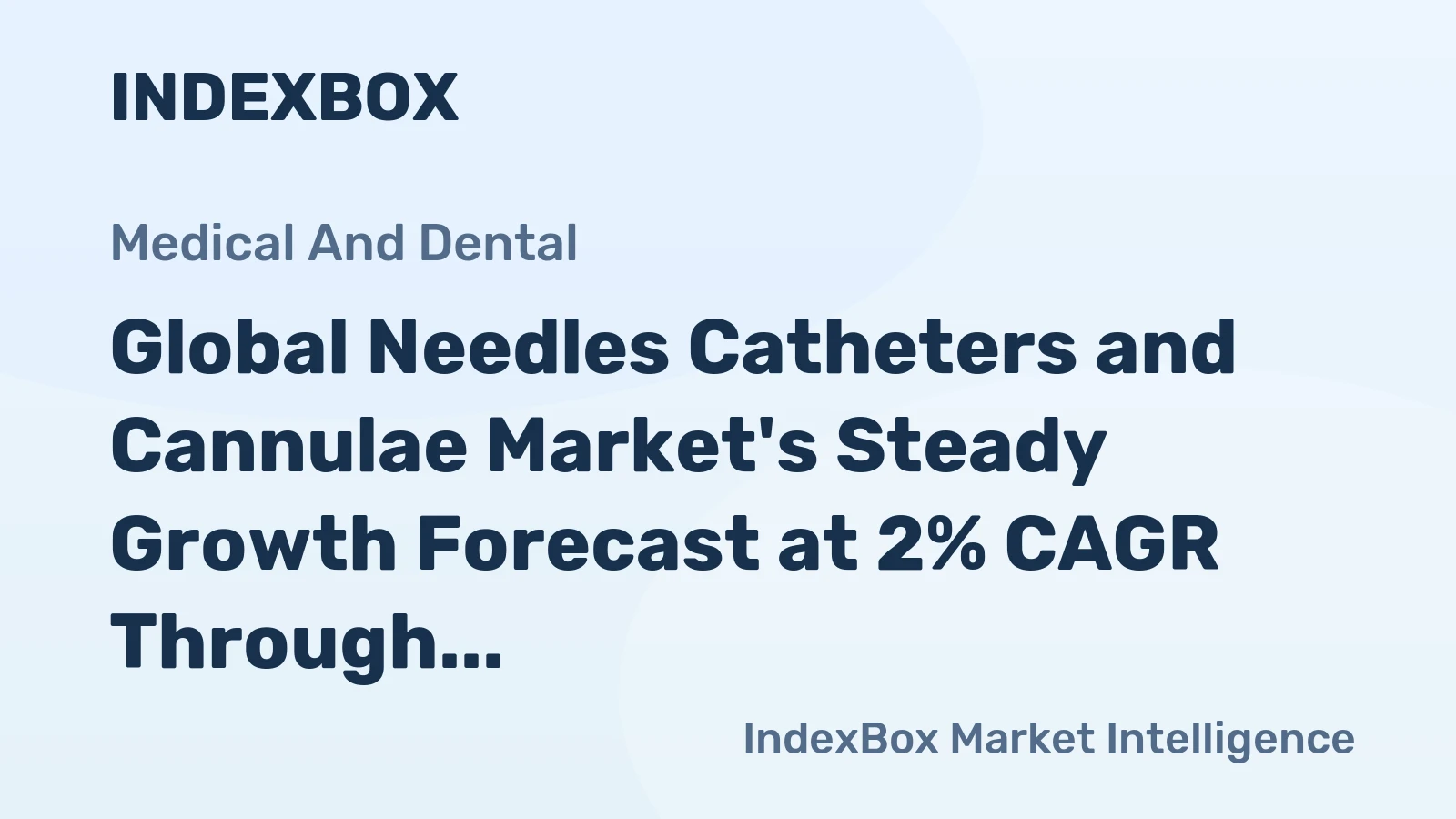 Global Needles Catheters and Cannulae Market's Steady Growth Forecast at 2% CAGR Through 2035