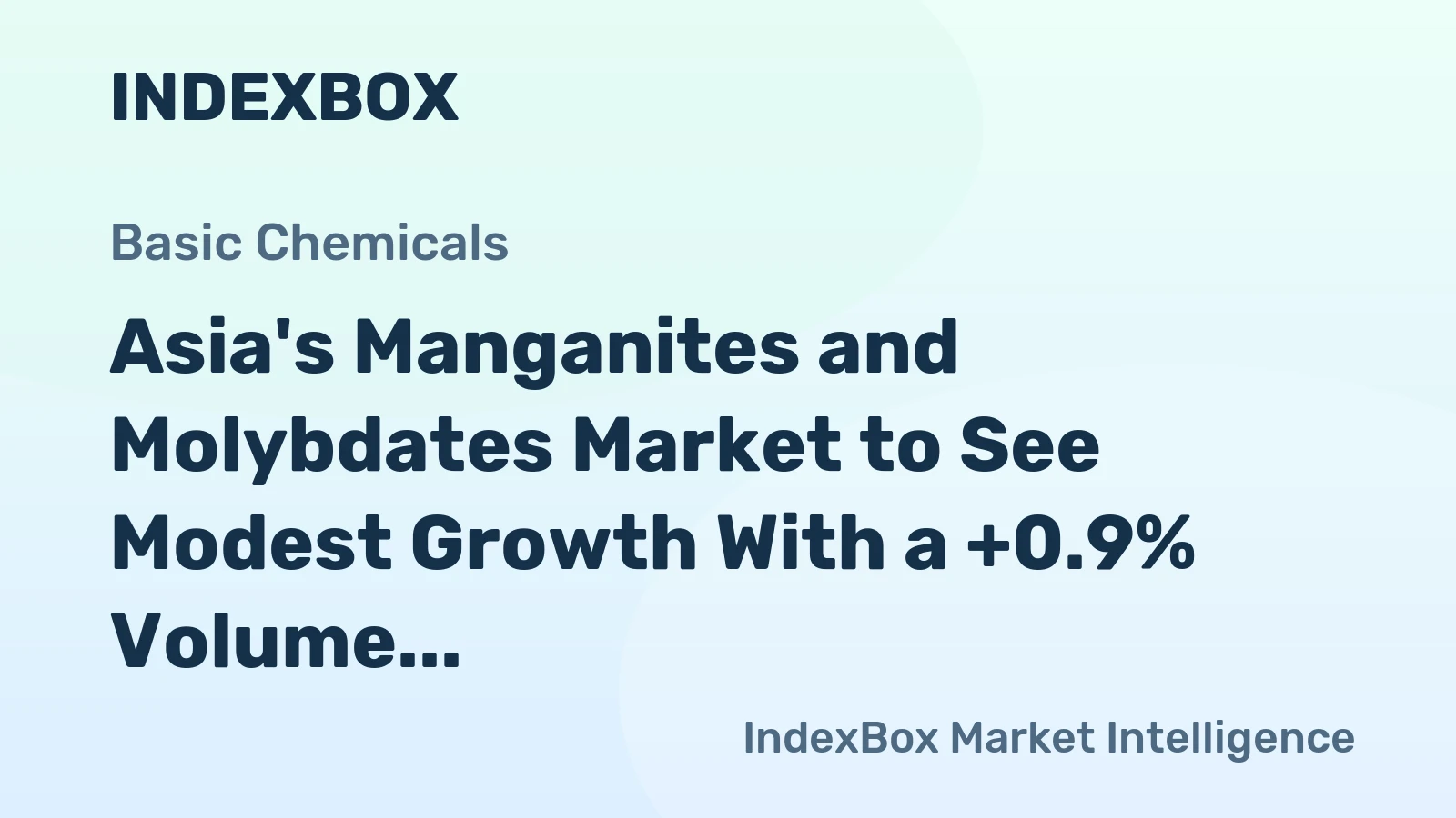 Asia's Manganites and Molybdates Market to See Modest Growth With a +0.9% Volume CAGR Through 2035