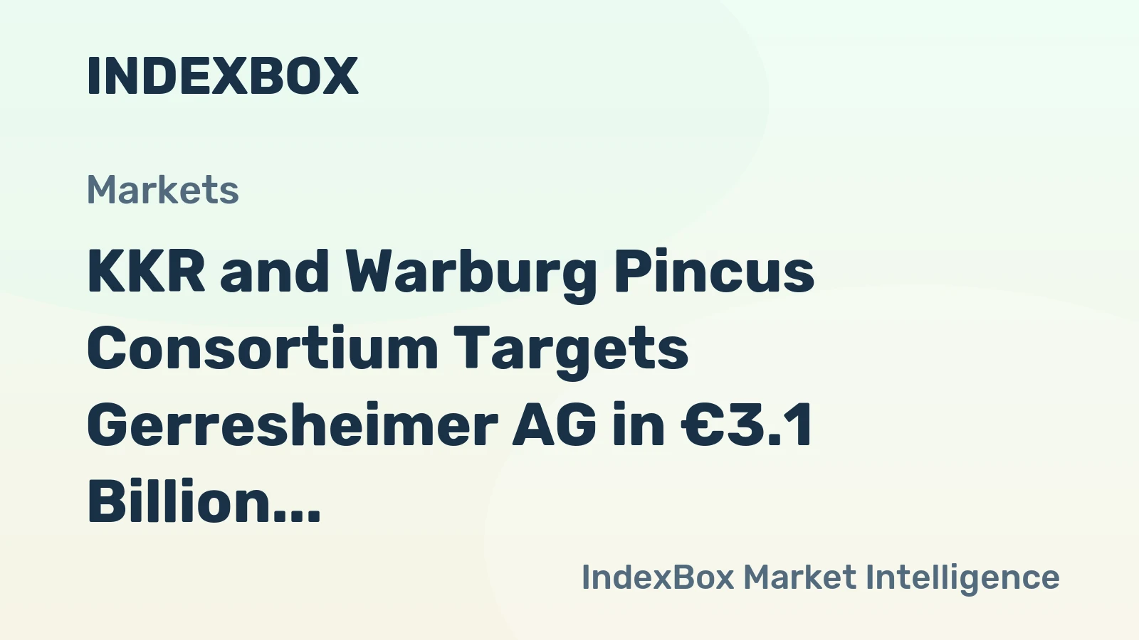 KKR and Warburg Pincus Consortium Targets Gerresheimer AG in €3.1 Billion Bid