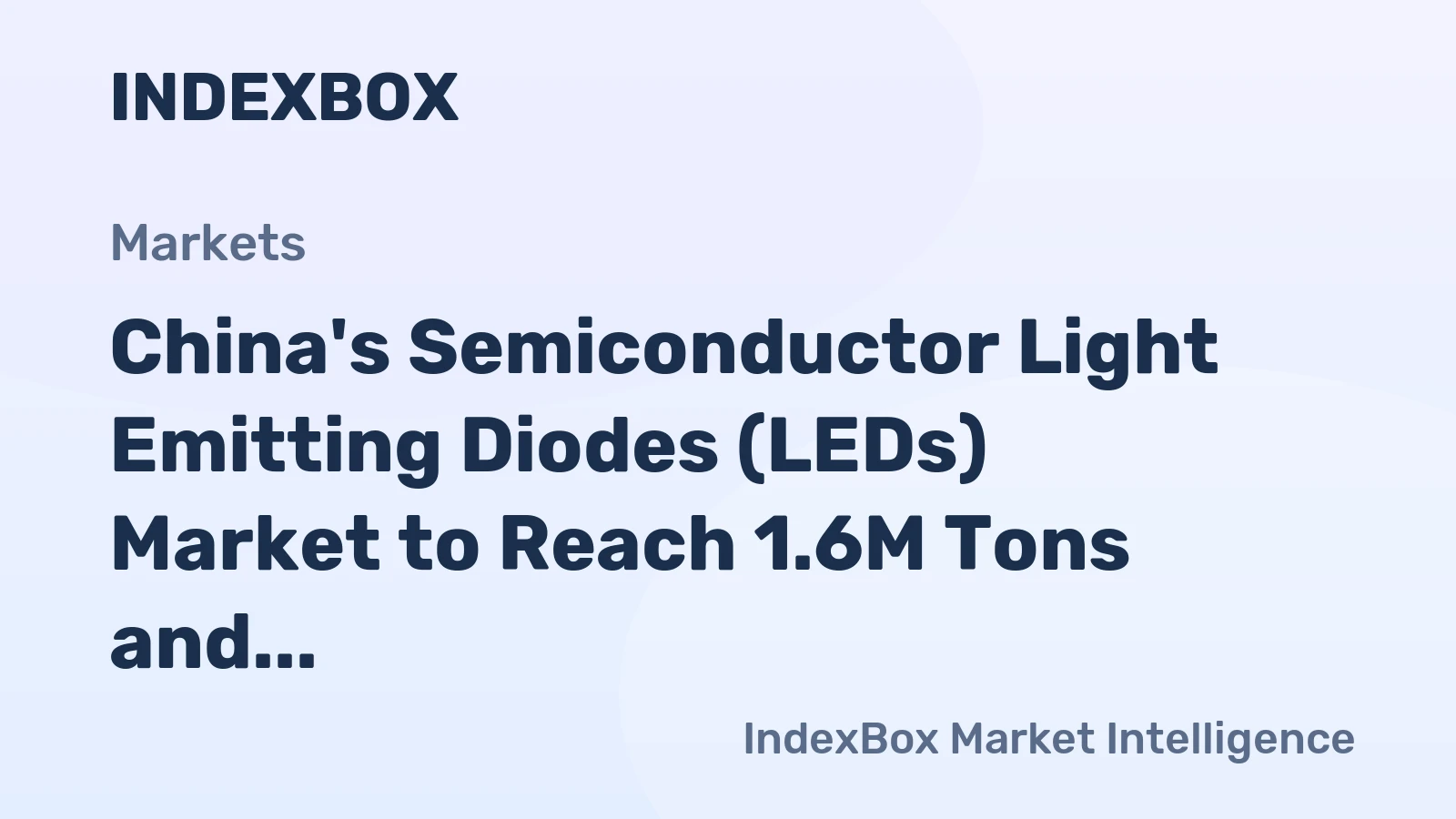 China's Semiconductor Light Emitting Diodes (LEDs) Market to Reach 1.6M Tons and $12.3B by 2035