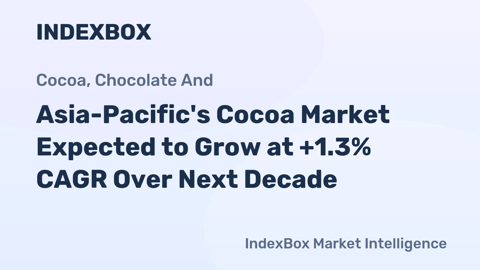 Asia-Pacific's Cocoa Market Expected to Grow at +1.3% CAGR Over Next Decade