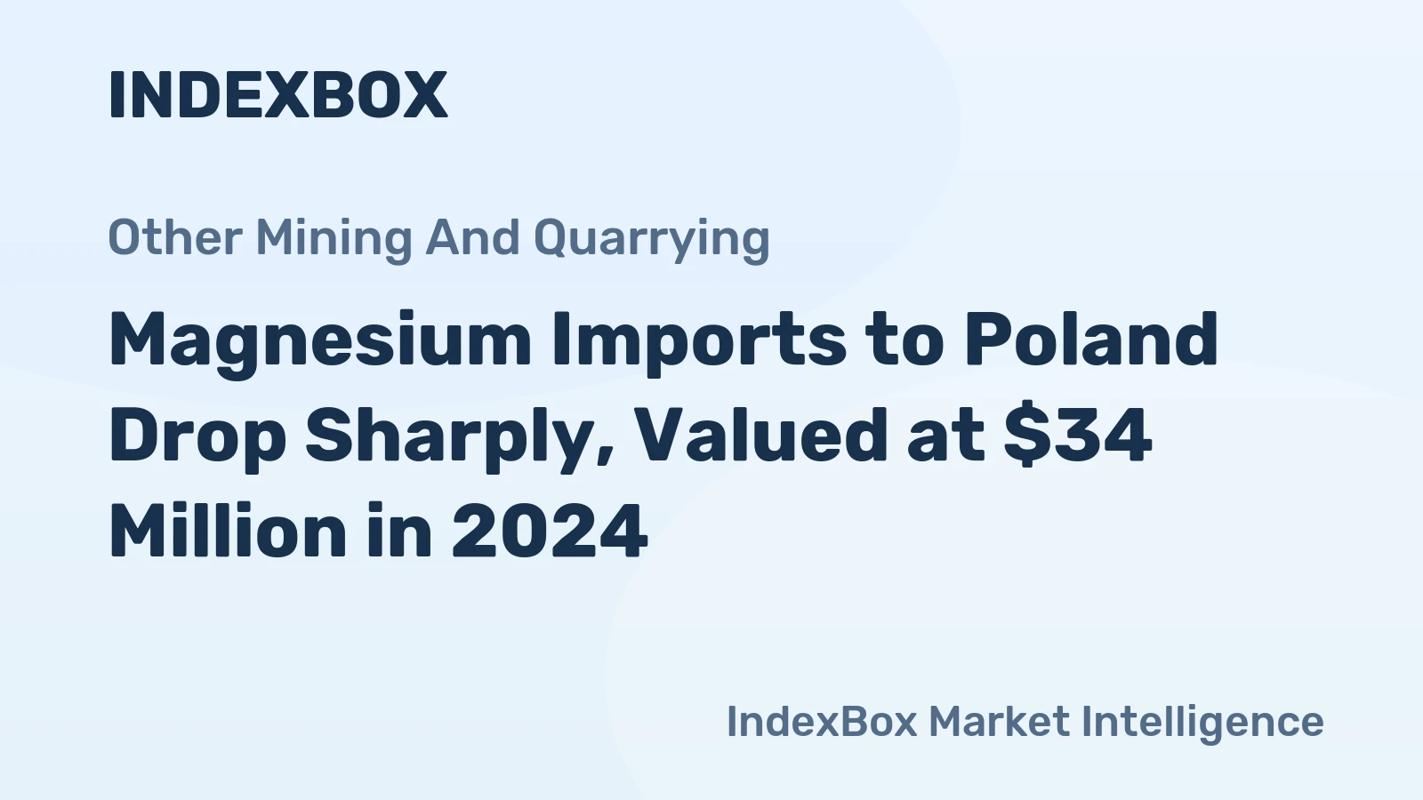 Magnesium Imports to Poland Drop Sharply, Valued at $34 Million in 2024