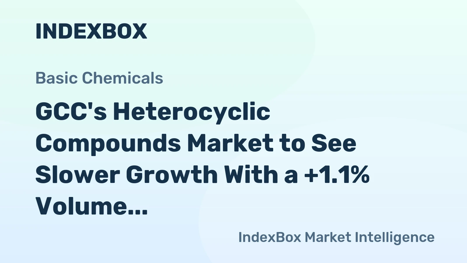 GCC's Heterocyclic Compounds Market to See Slower Growth With a +1.1% Volume CAGR Through 2035