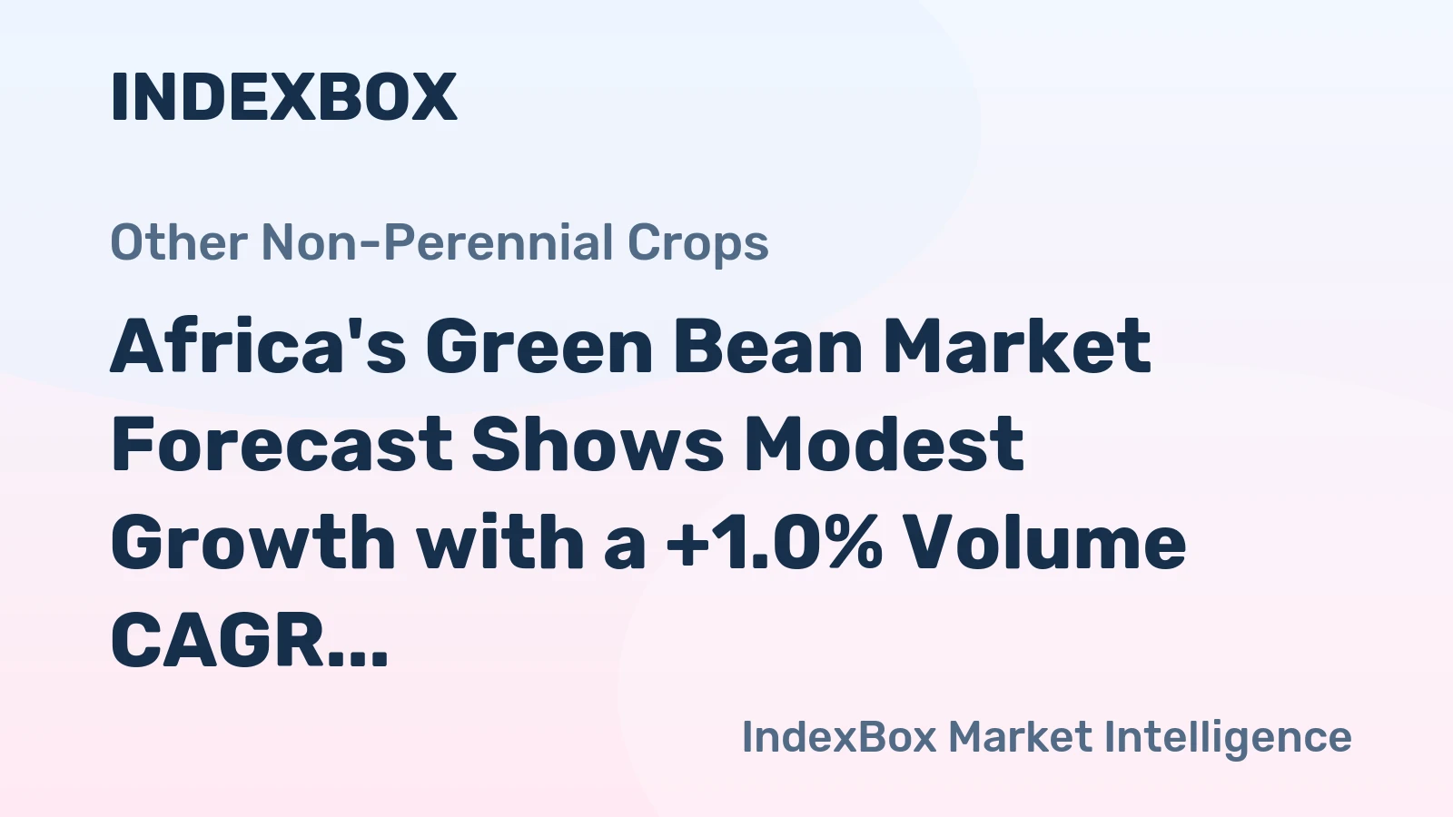 Africa's Green Bean Market Forecast Shows Modest Growth with a +1.0% Volume CAGR