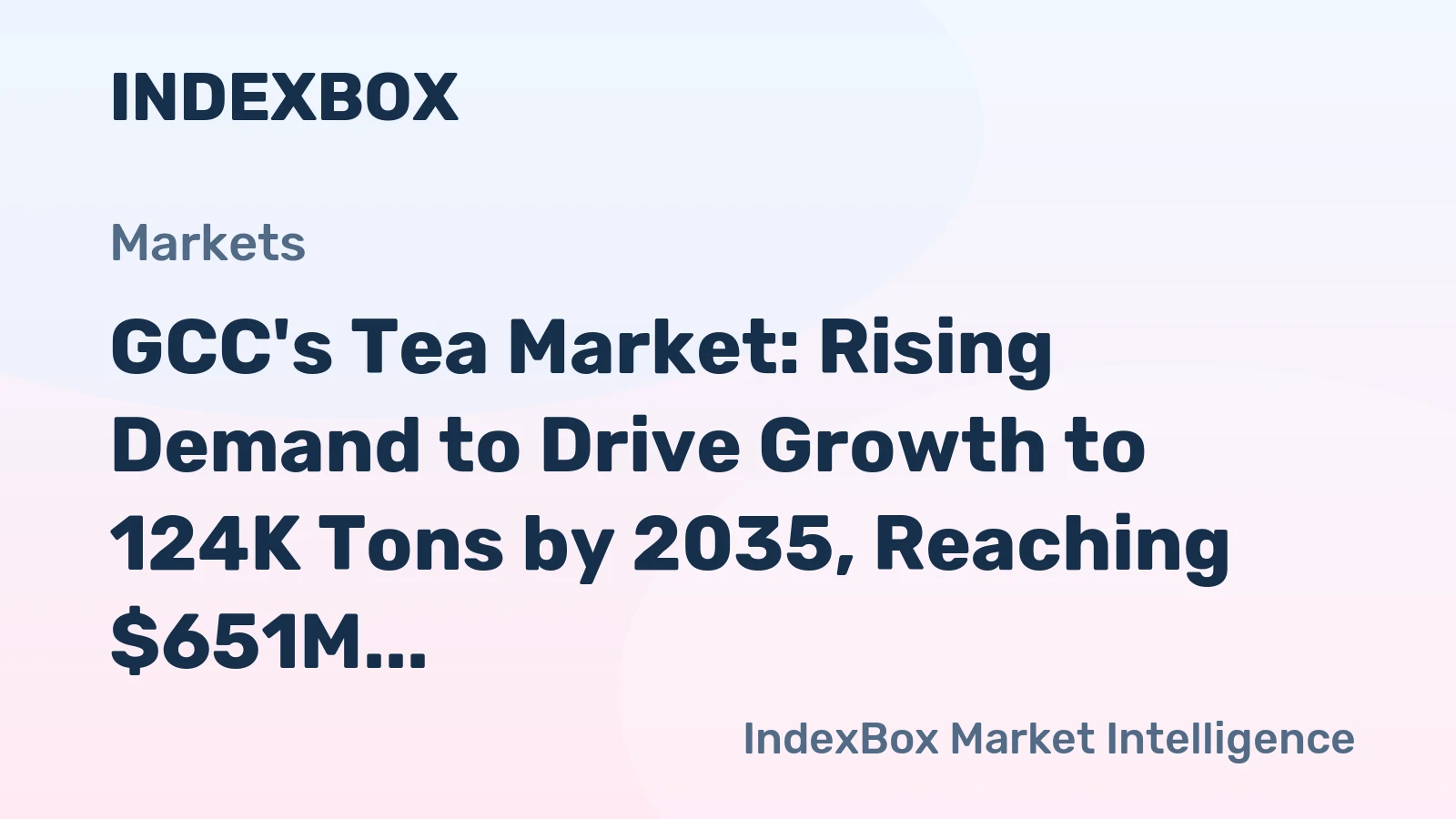 GCC's Tea Market: Rising Demand to Drive Growth to 124K Tons by 2035, Reaching $651M in Value