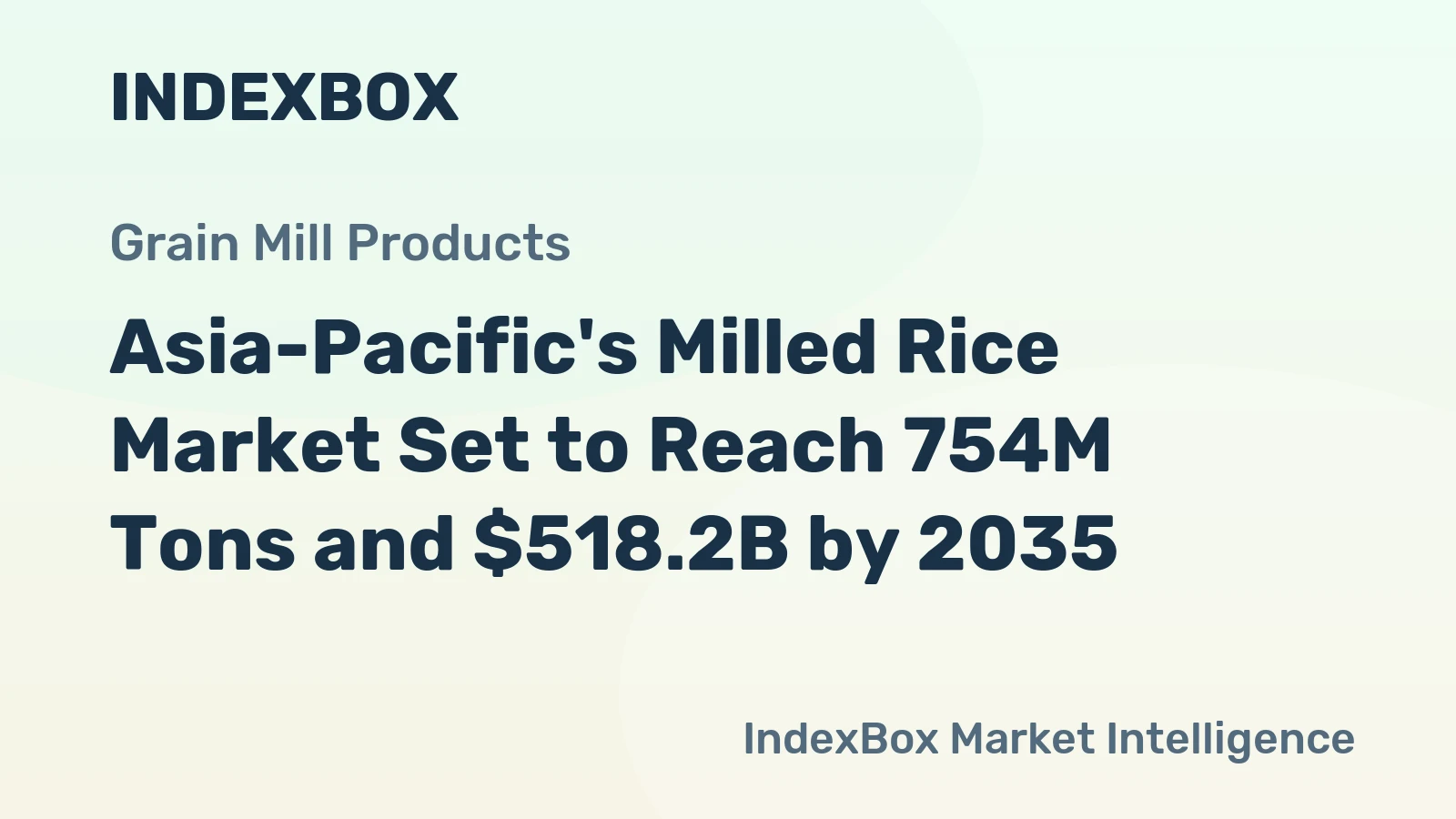 Asia-Pacific's Milled Rice Market Set to Reach 754M Tons and $518.2B by 2035