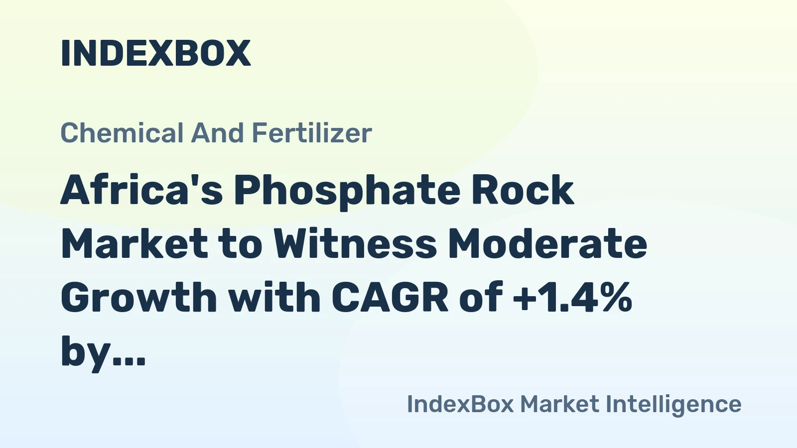Africa's Phosphate Rock Market to Witness Moderate Growth with CAGR of +1.4% by 2035