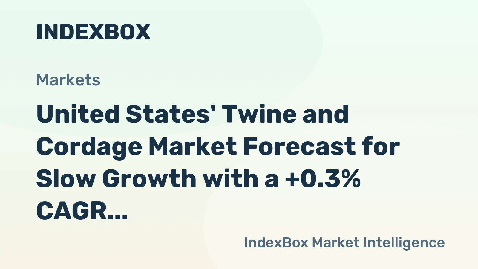 United States' Twine and Cordage Market Forecast for Slow Growth with a +0.3% CAGR