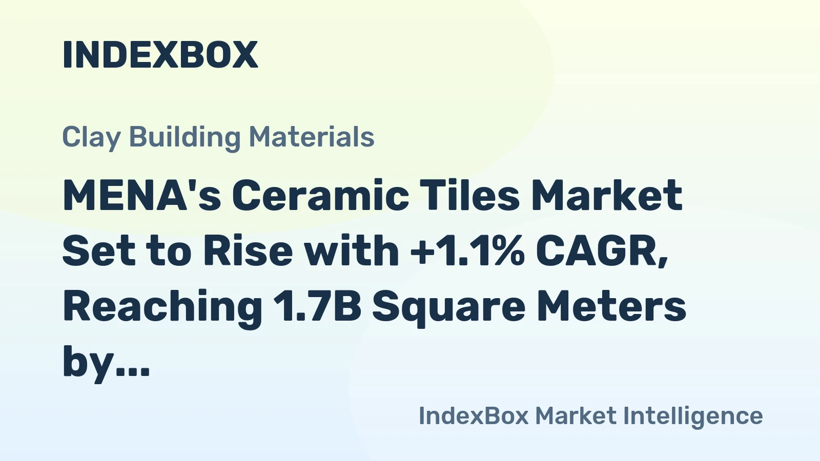 MENA's Ceramic Tiles Market Set to Rise with +1.1% CAGR, Reaching 1.7B Square Meters by 2035
