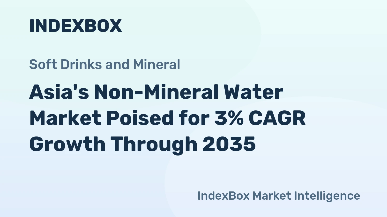 Asia's Non-Mineral Water Market Poised for 3% CAGR Growth Through 2035