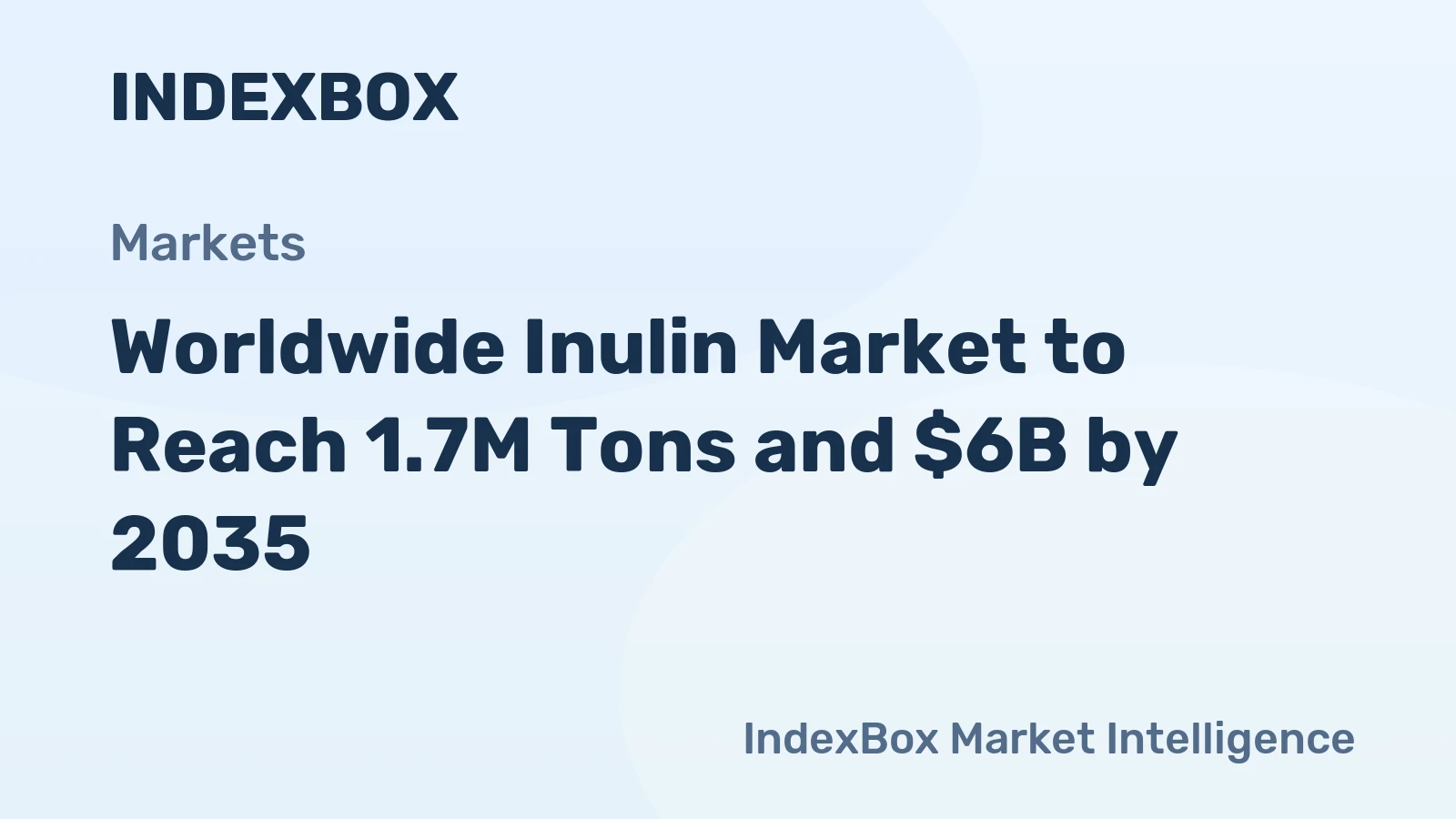 Worldwide Inulin Market to Reach 1.7M Tons and $6B by 2035
