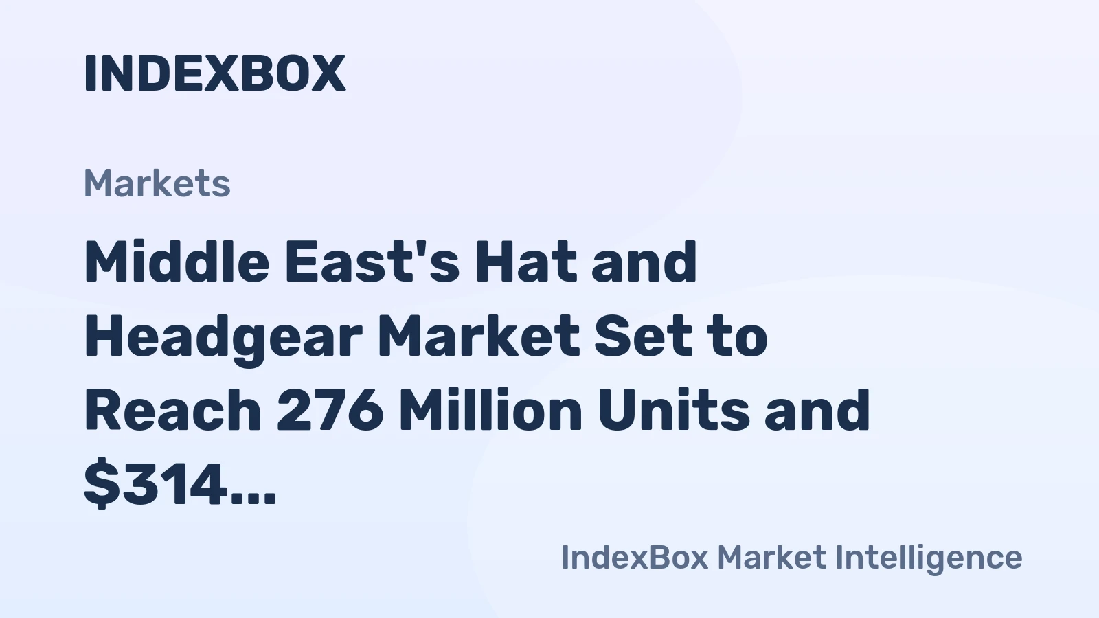 Middle East's Hat and Headgear Market Set to Reach 276 Million Units and $314 Million by 2035
