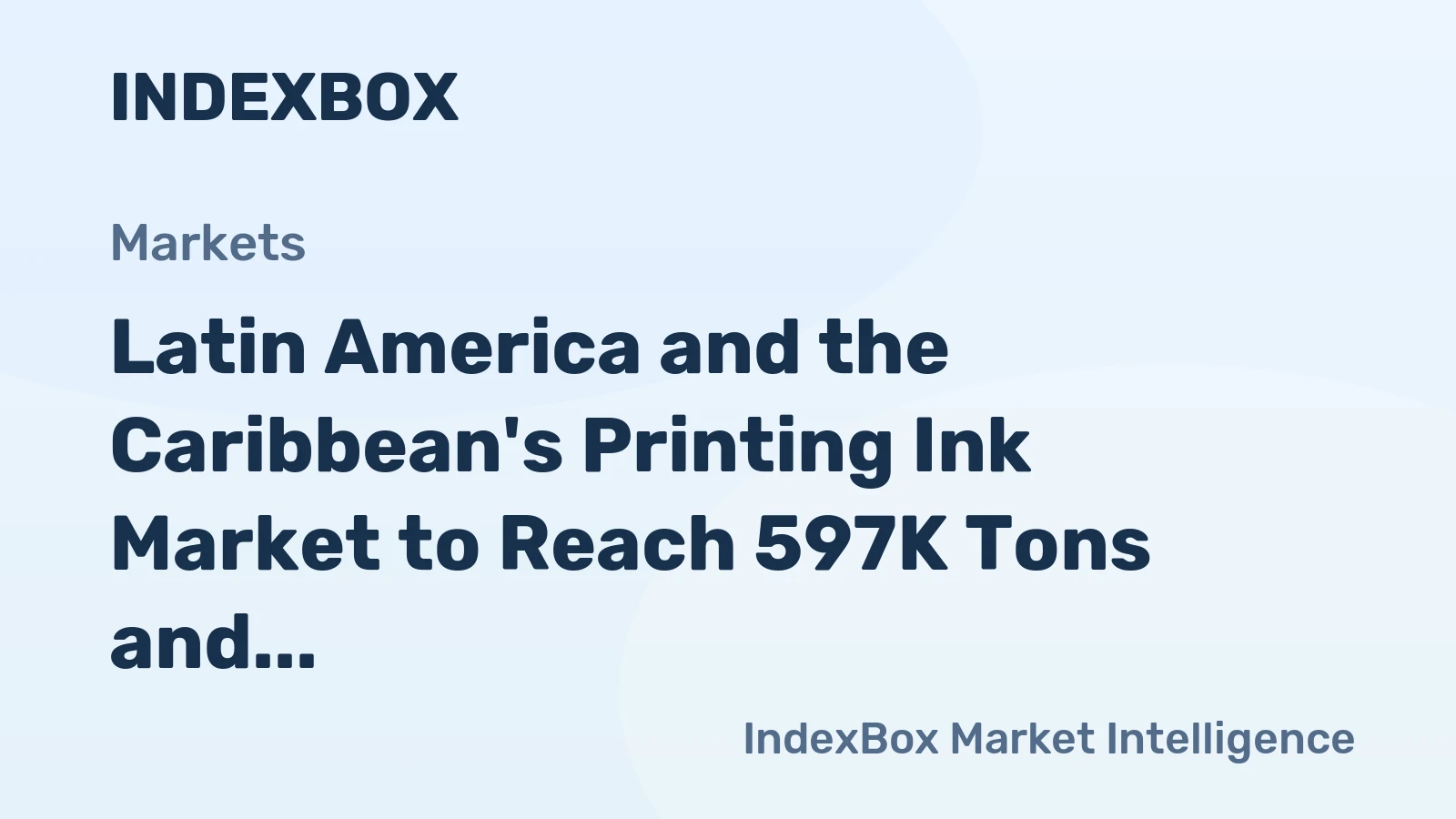 Latin America and the Caribbean's Printing Ink Market to Reach 597K Tons and $6.3B by 2035