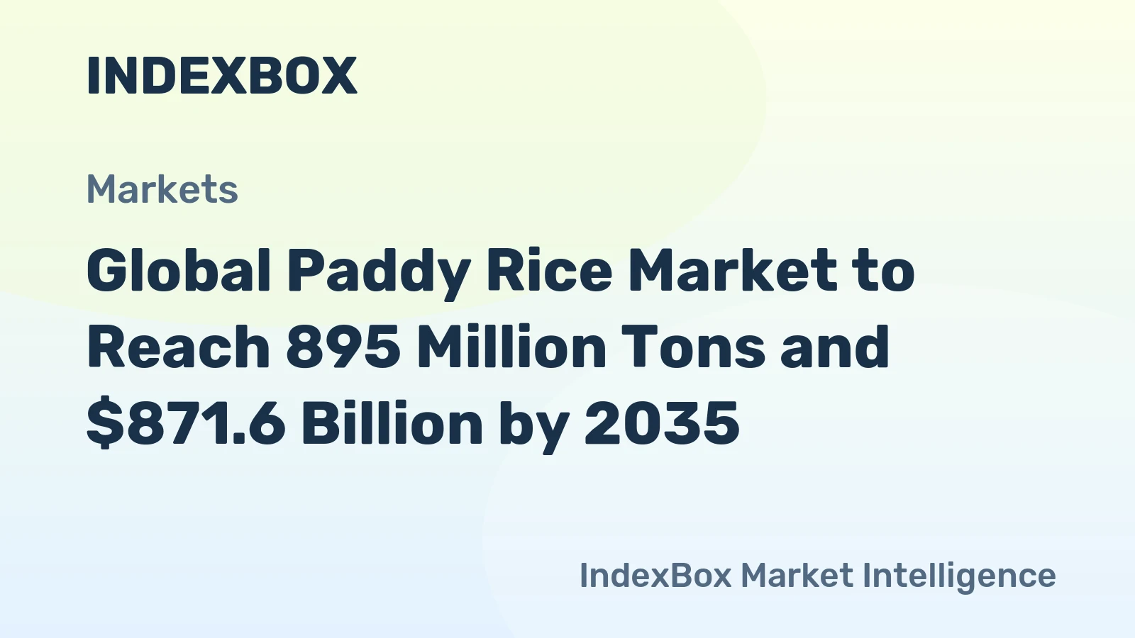Global Paddy Rice Market to Reach 895 Million Tons and $871.6 Billion by 2035