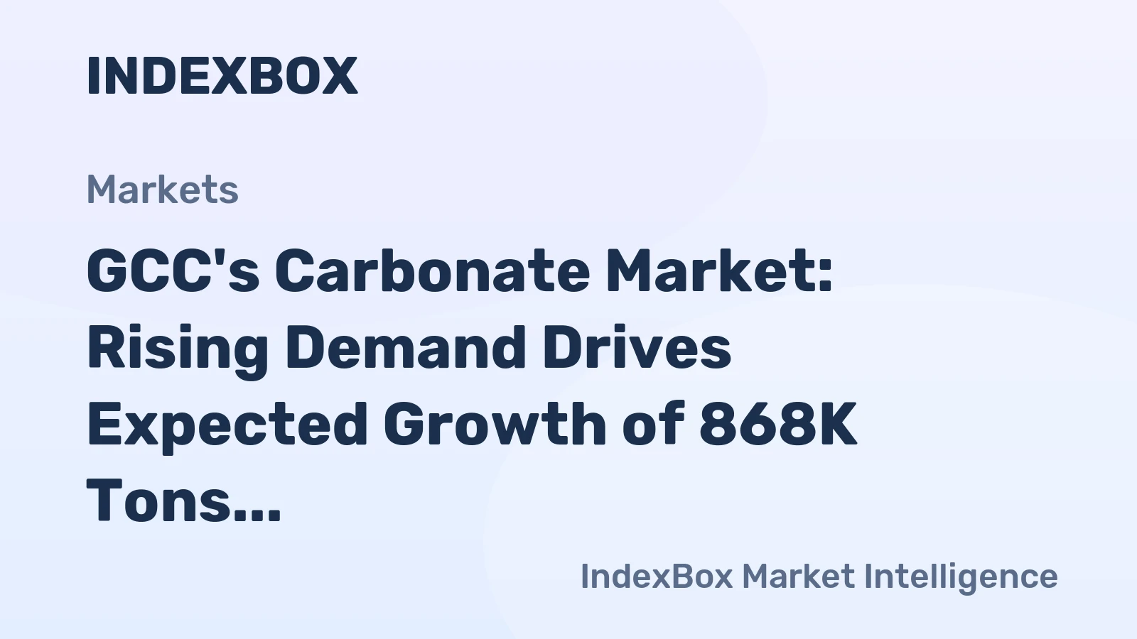 GCC's Carbonate Market: Rising Demand Drives Expected Growth of 868K Tons by 2035