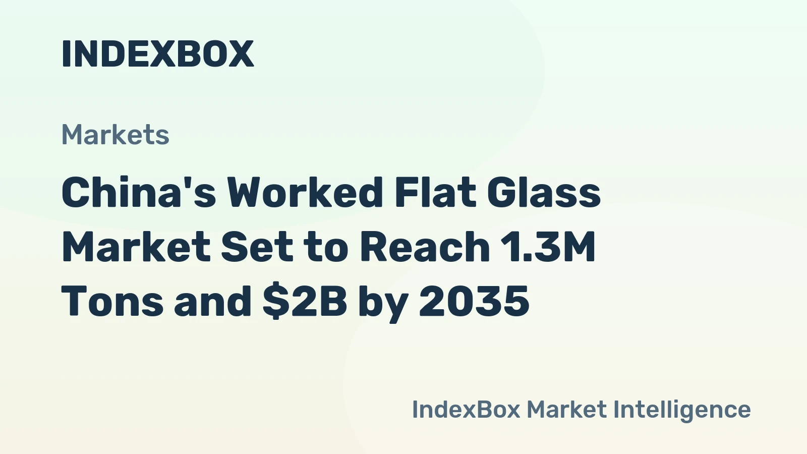 China's Worked Flat Glass Market Set to Reach 1.3M Tons and $2B by 2035