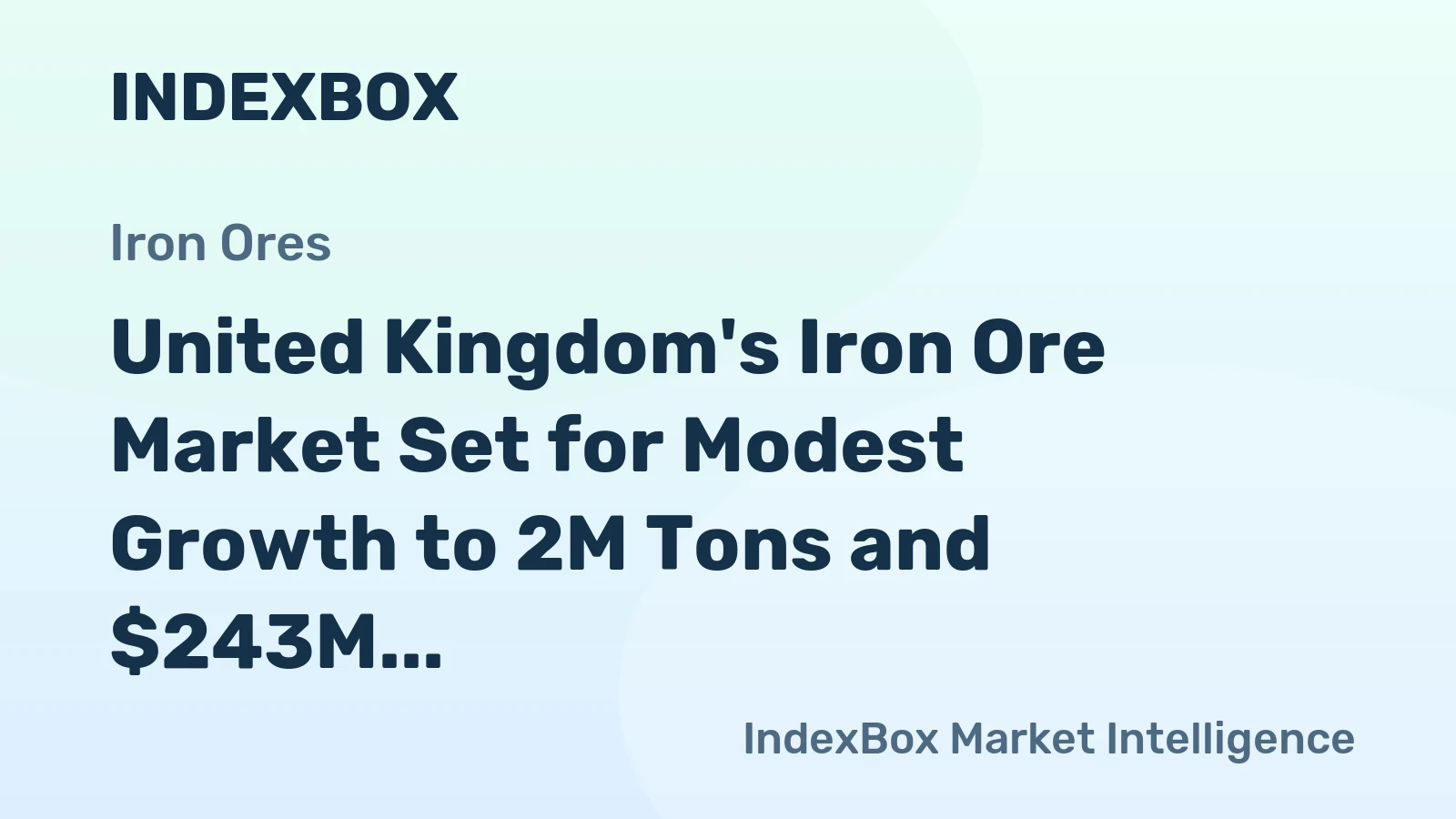 United Kingdom's Iron Ore Market Set for Modest Growth to 2M Tons and $243M by 2035