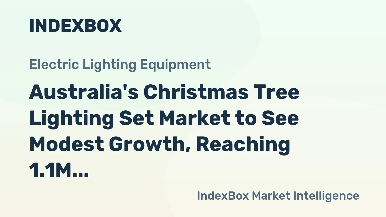 Australia's Christmas Tree Lighting Set Market to See Modest Growth, Reaching 1.1M Units and $11M in Value by 2035