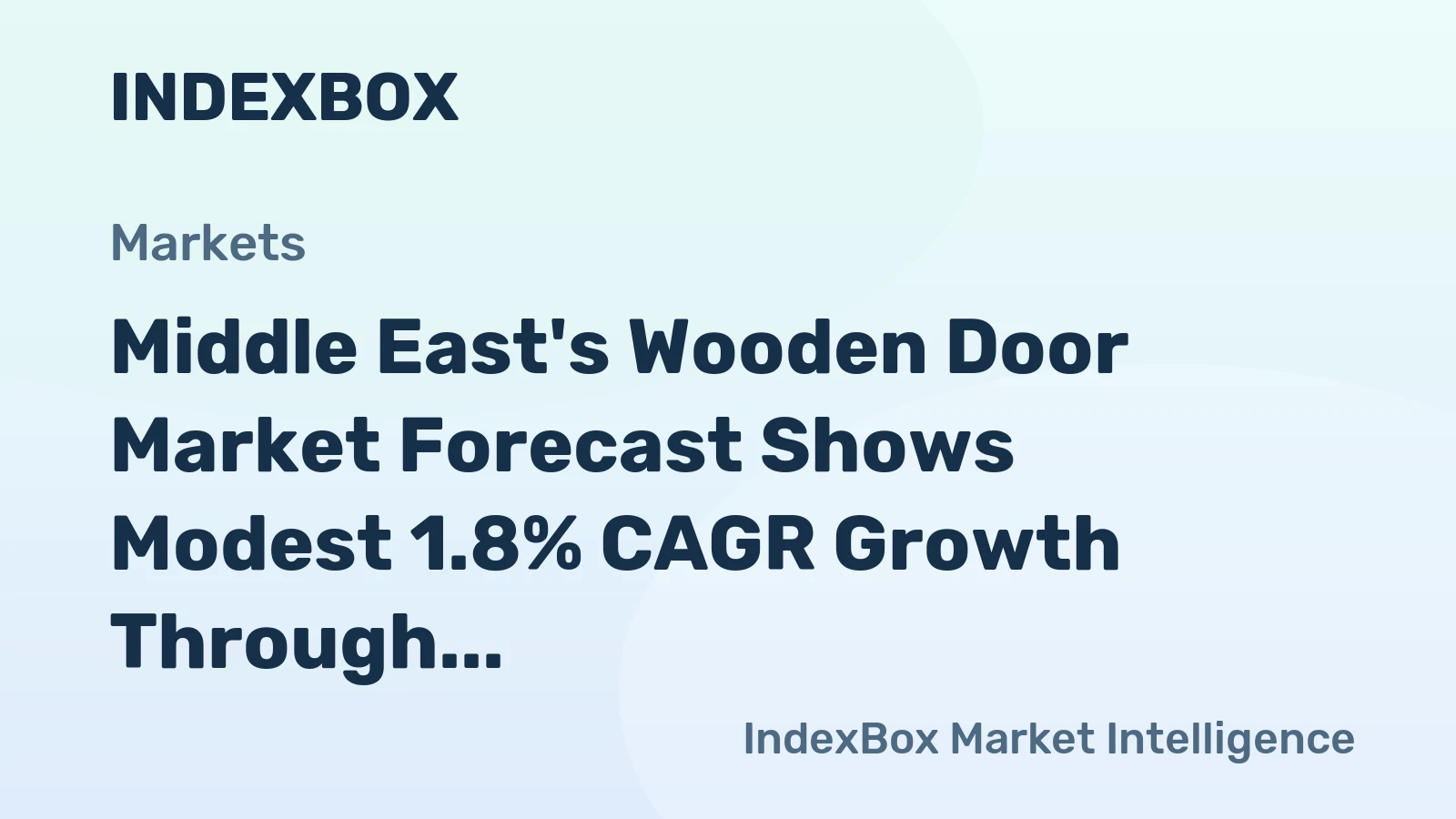 Middle East's Wooden Door Market Forecast Shows Modest 1.8% CAGR Growth Through 2035