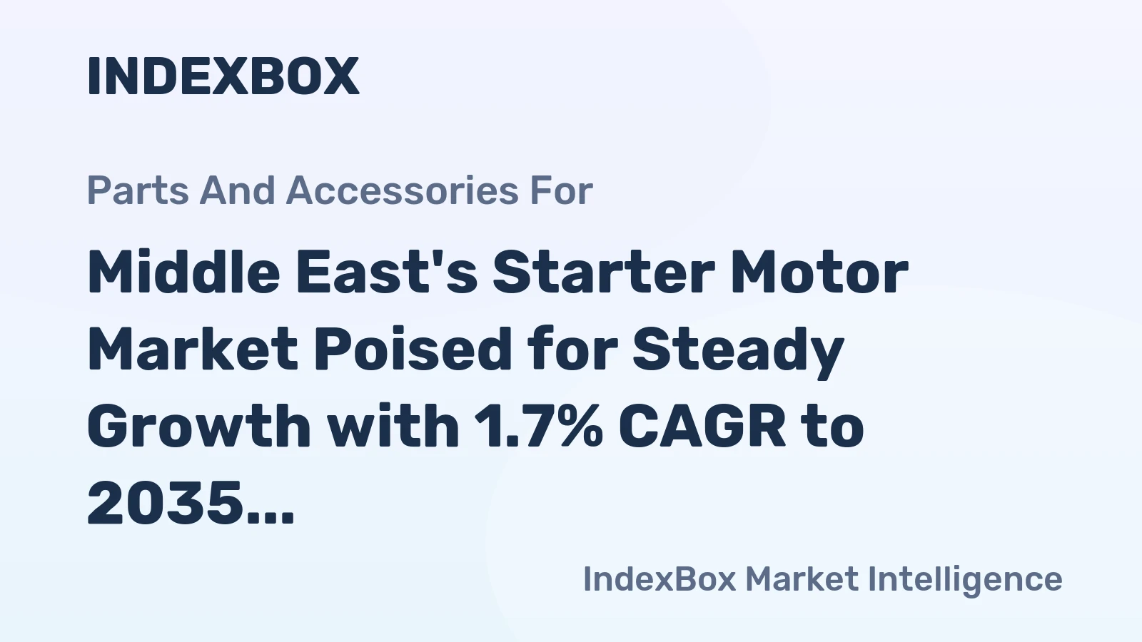 Middle East's Starter Motor Market Poised for Steady Growth with 1.7% CAGR to 2035