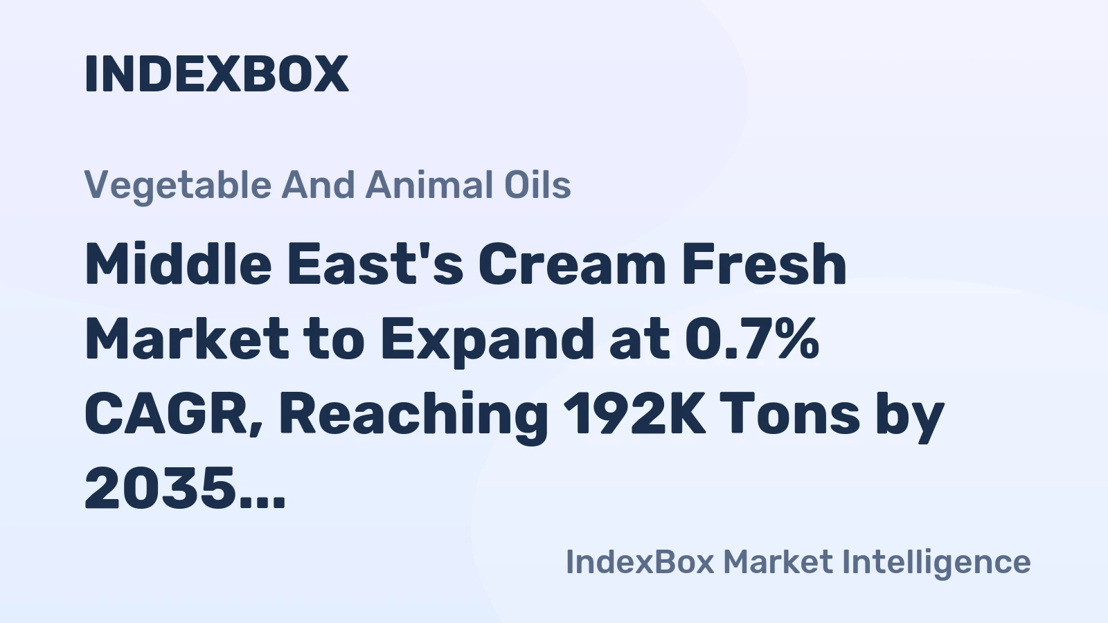 Middle East's Cream Fresh Market to Expand at 0.7% CAGR, Reaching 192K Tons by 2035