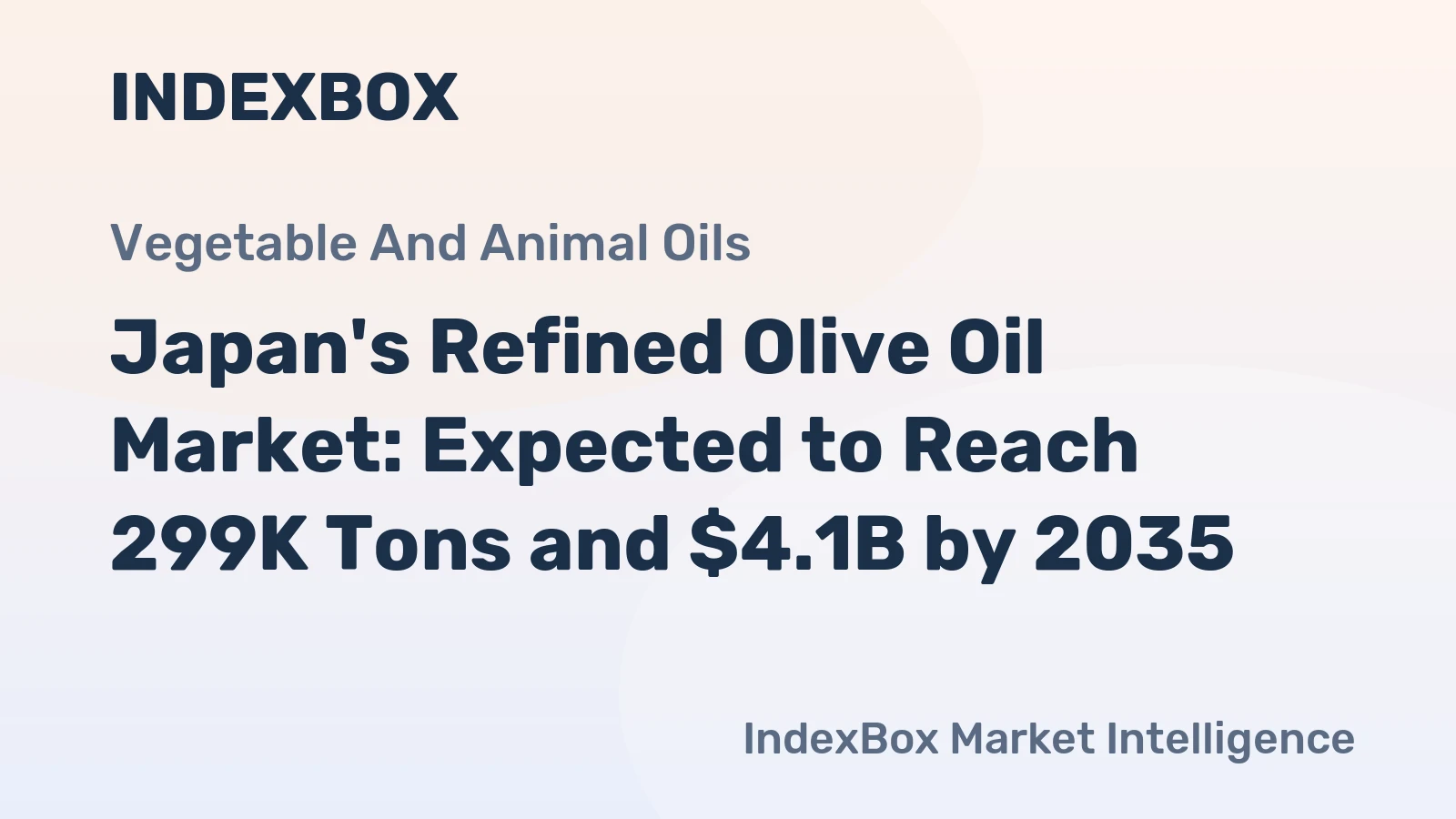Japan's Refined Olive Oil Market: Expected to Reach 299K Tons and $4.1B by 2035