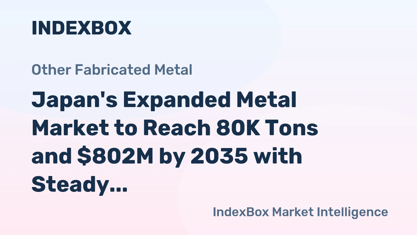 Japan's Expanded Metal Market to Reach 80K Tons and $802M by 2035 with Steady Growth