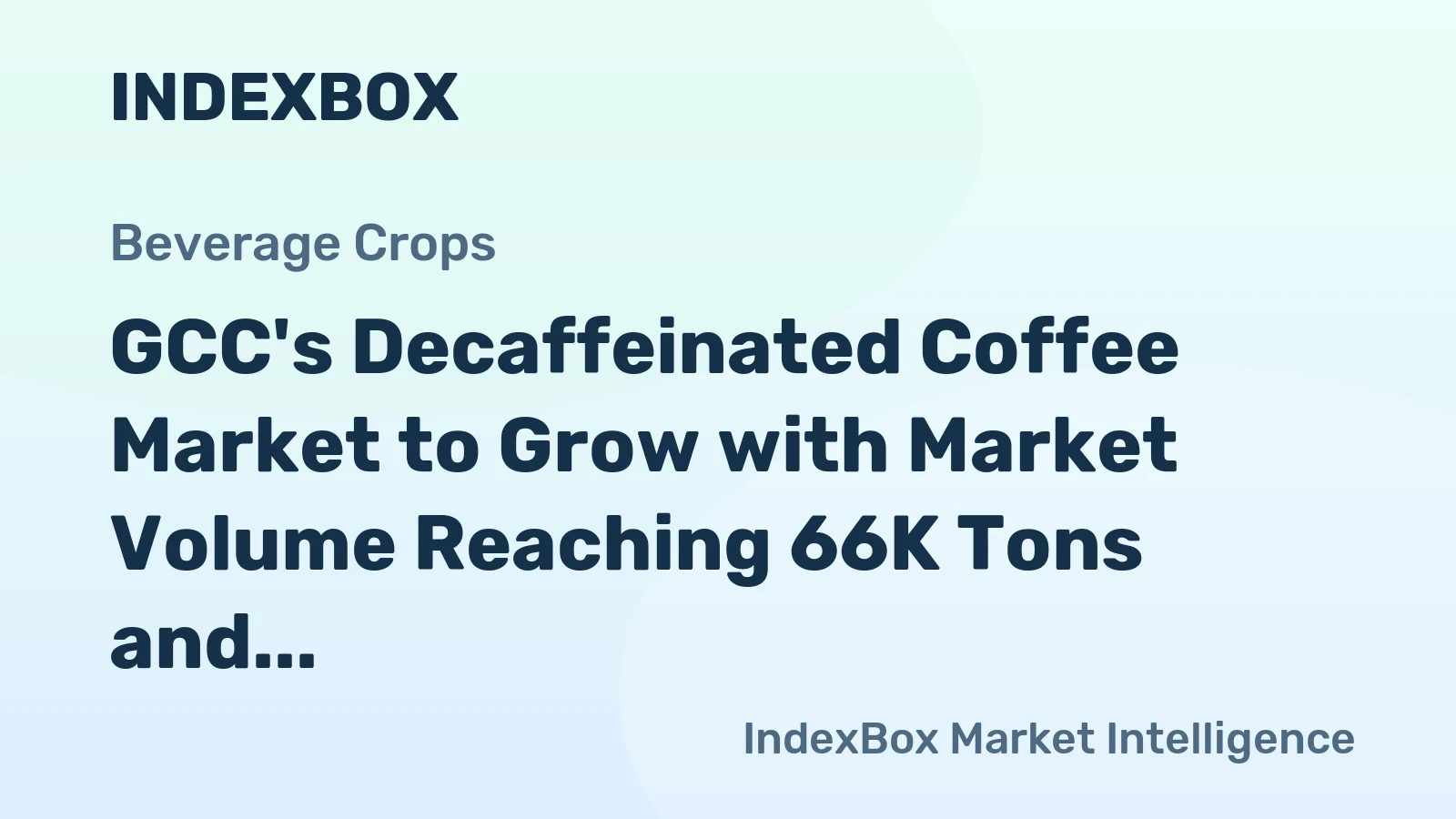 GCC's Decaffeinated Coffee Market to Grow with Market Volume Reaching 66K Tons and Market Value Reaching $532M by 2035