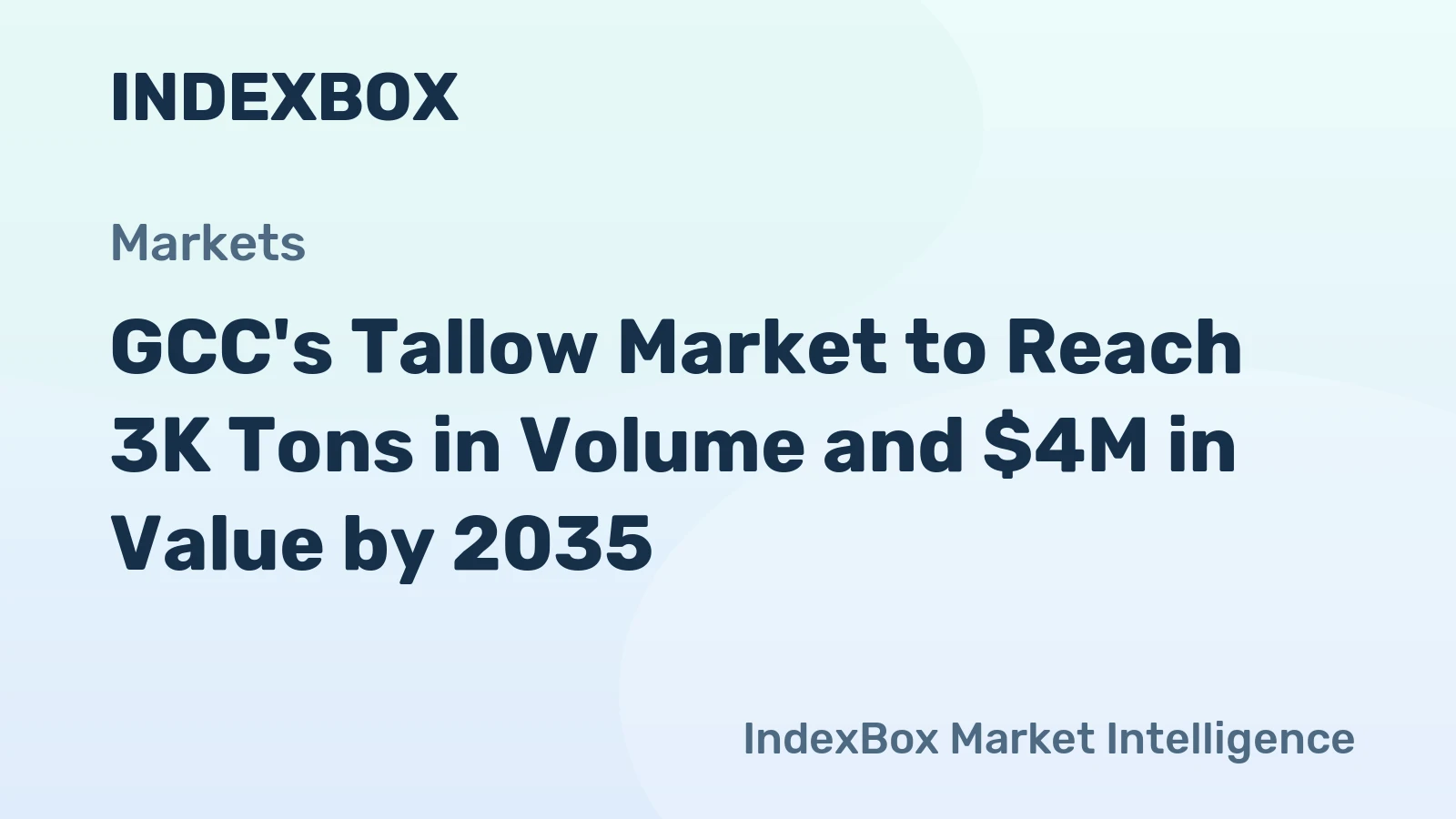 GCC's Tallow Market to Reach 3K Tons in Volume and $4M in Value by 2035