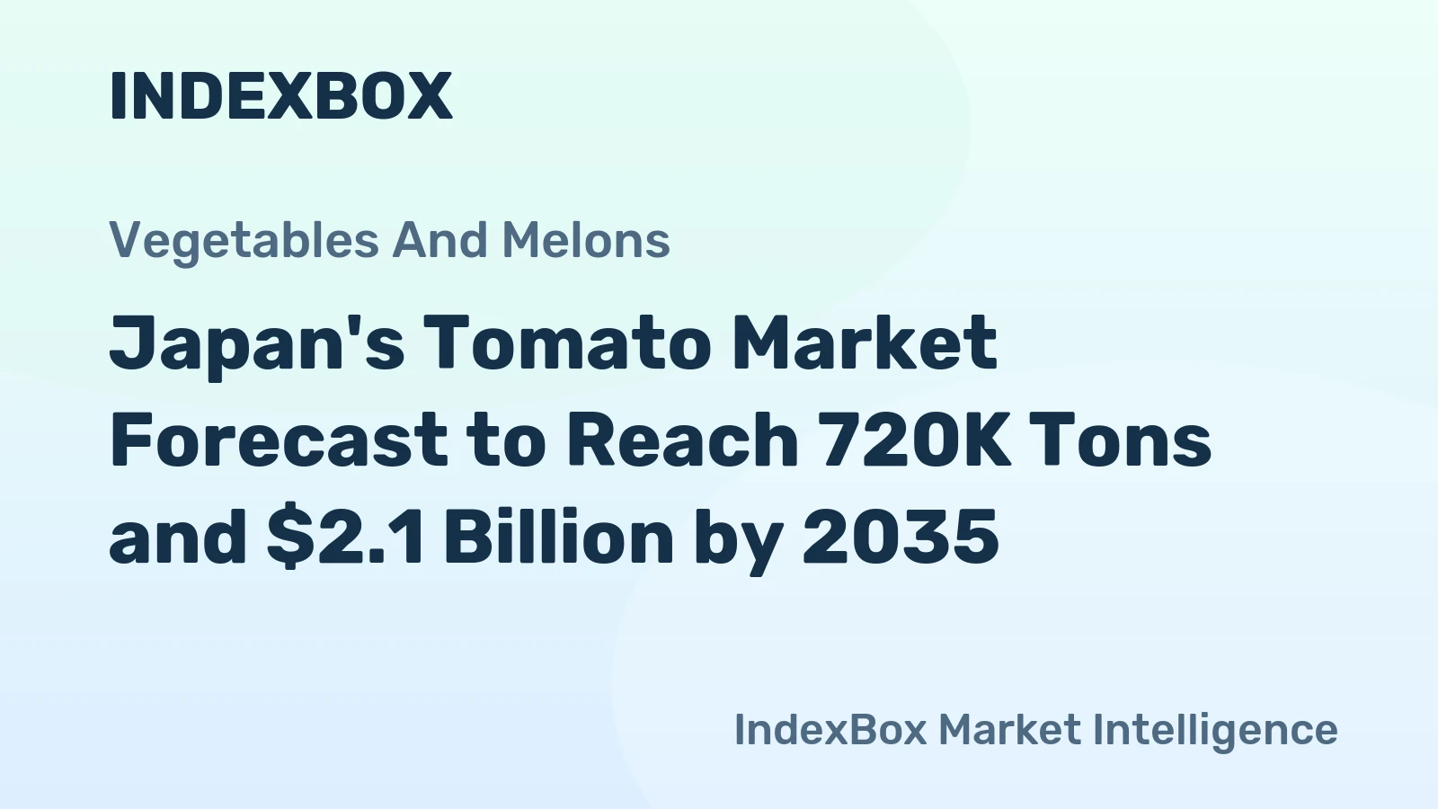 Japan's Tomato Market Forecast to Reach 720K Tons and $2.1 Billion by 2035