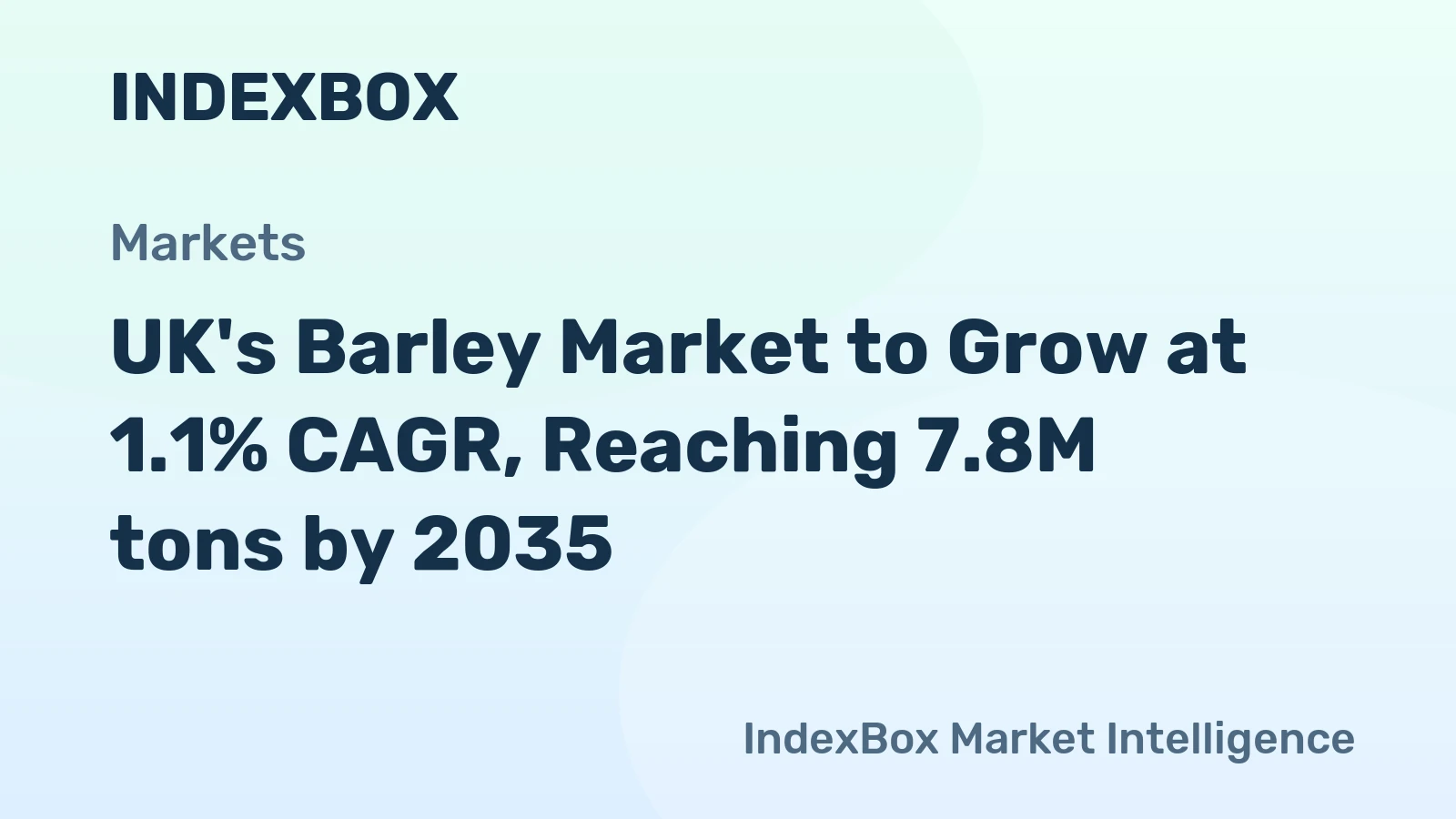 UK's Barley Market to Grow at 1.1% CAGR, Reaching 7.8M tons by 2035
