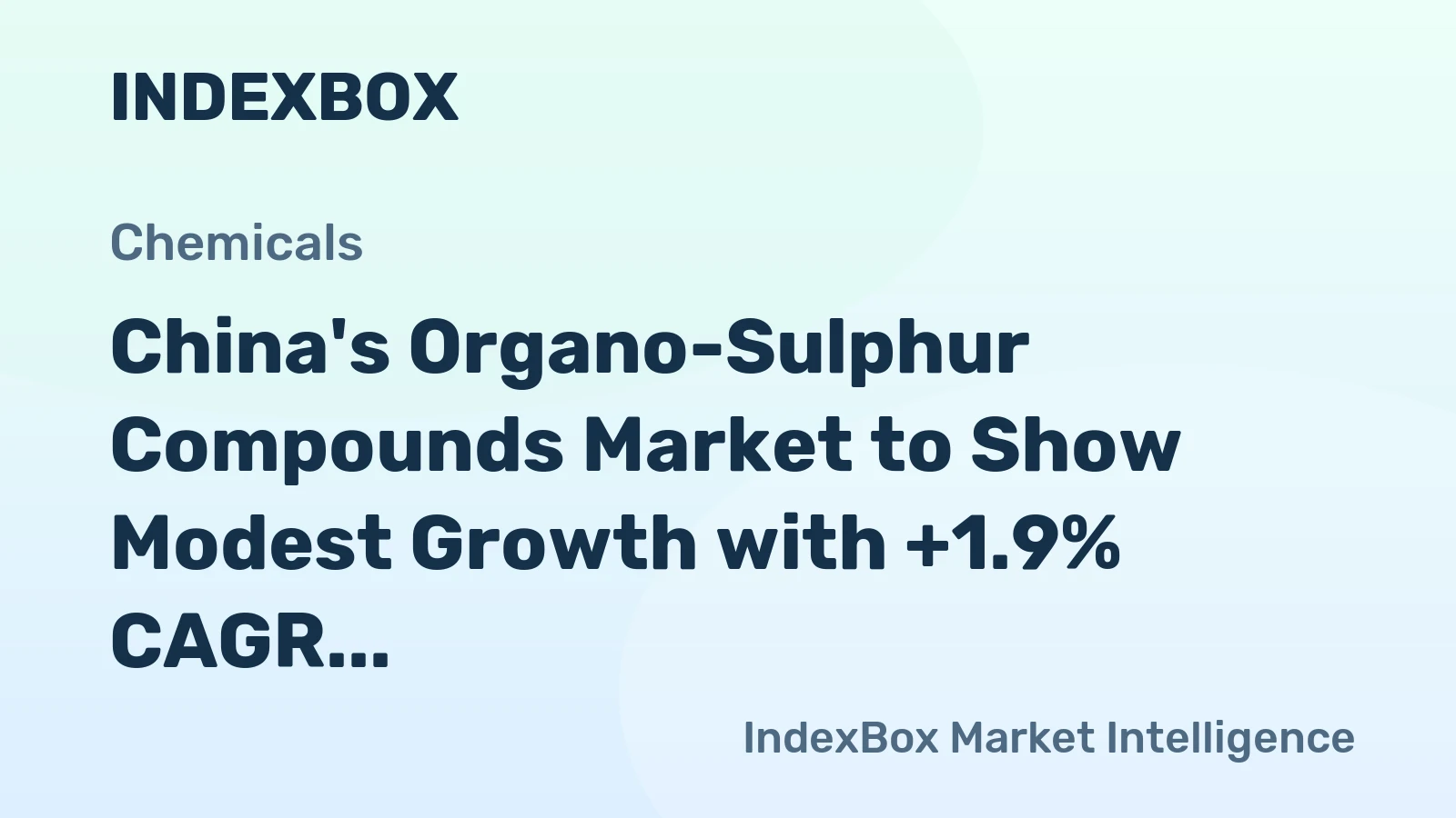 China's Organo-Sulphur Compounds Market to Show Modest Growth with +1.9% CAGR