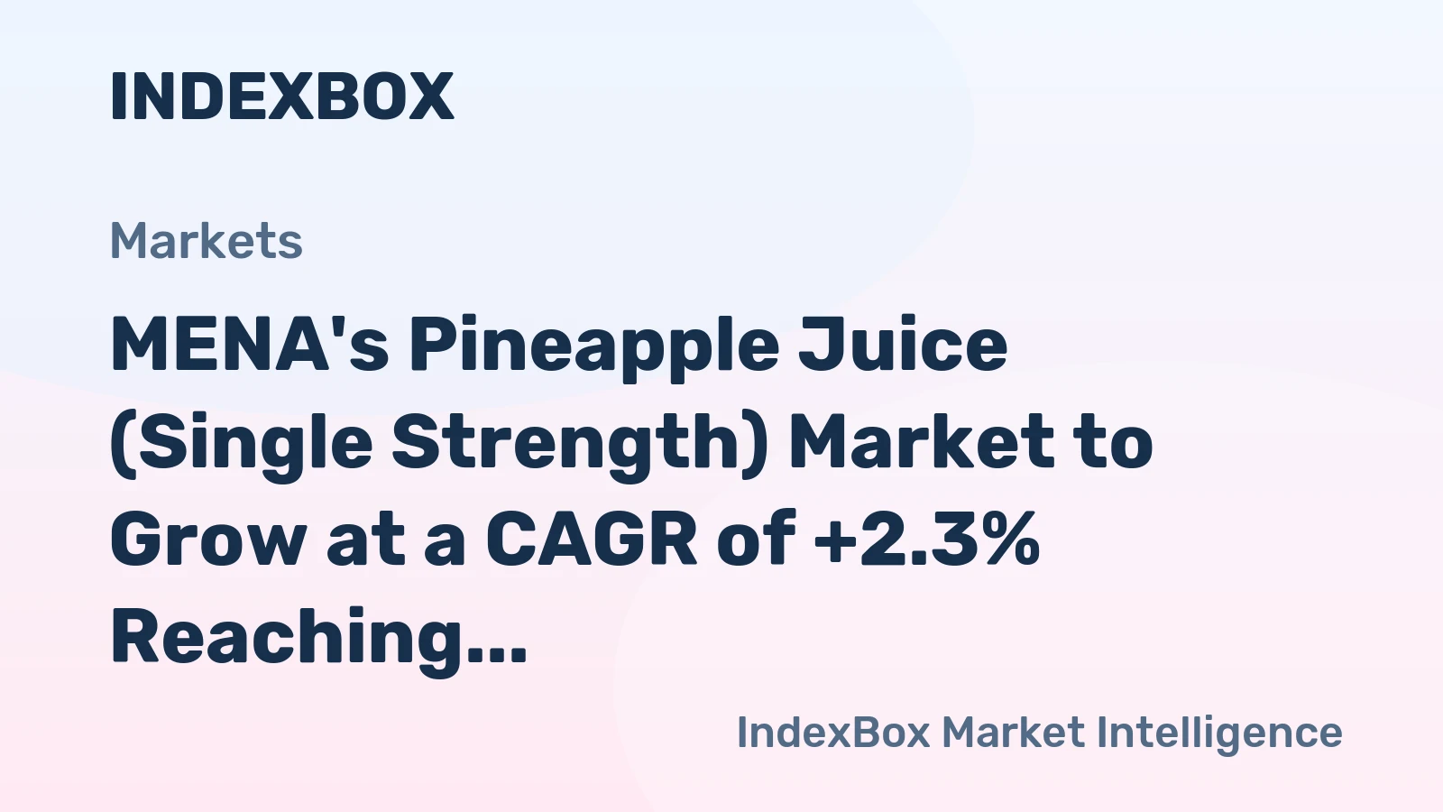 MENA's Pineapple Juice (Single Strength) Market to Grow at a CAGR of +2.3% Reaching $26M by 2035