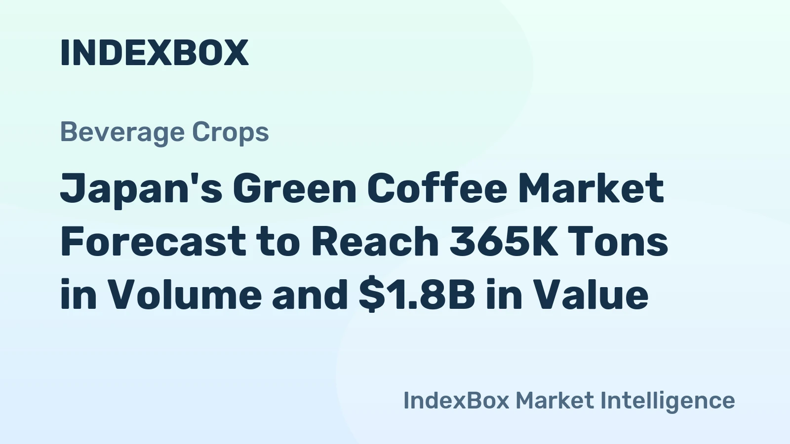 Japan's Green Coffee Market Forecast to Reach 365K Tons in Volume and $1.8B in Value