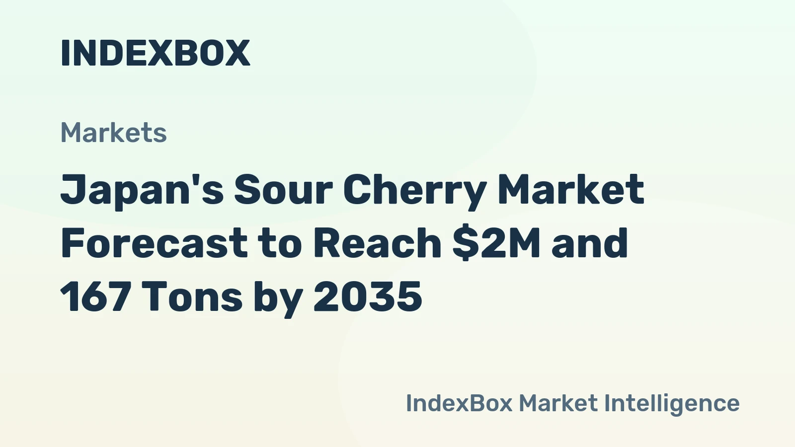 Japan's Sour Cherry Market Forecast to Reach $2M and 167 Tons by 2035