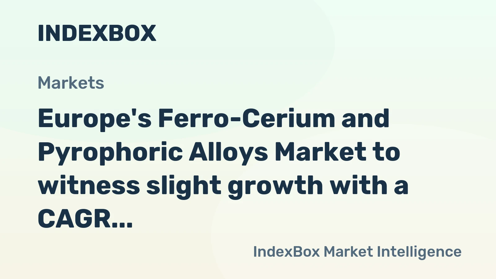 Europe's Ferro-Cerium and Pyrophoric Alloys Market to witness slight growth with a CAGR of +0.7% from 2024-2035