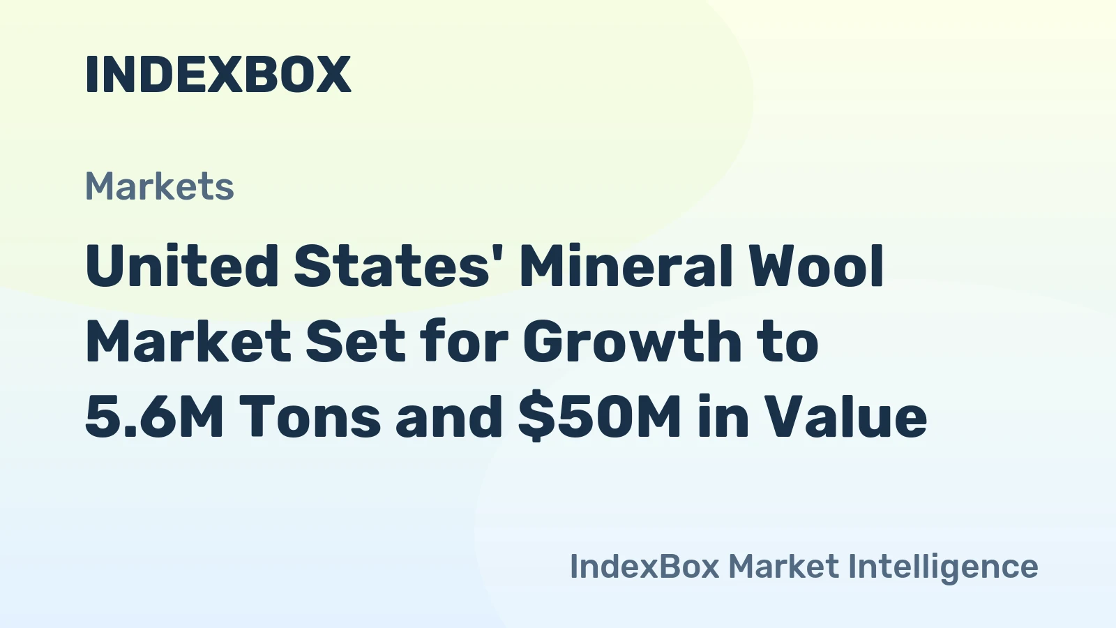 United States' Mineral Wool Market Set for Growth to 5.6M Tons and $50M in Value