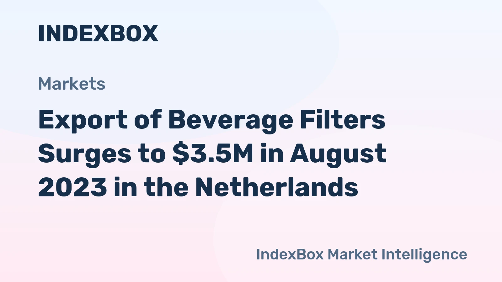 Export of Beverage Filters Surges to $3.5M in August 2023 in the Netherlands