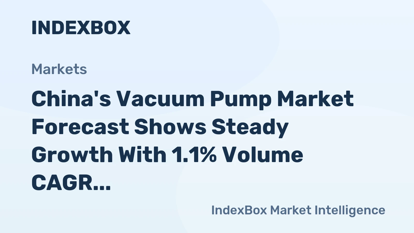 China's Vacuum Pump Market Forecast Shows Steady Growth With 1.1% Volume CAGR Through 2035