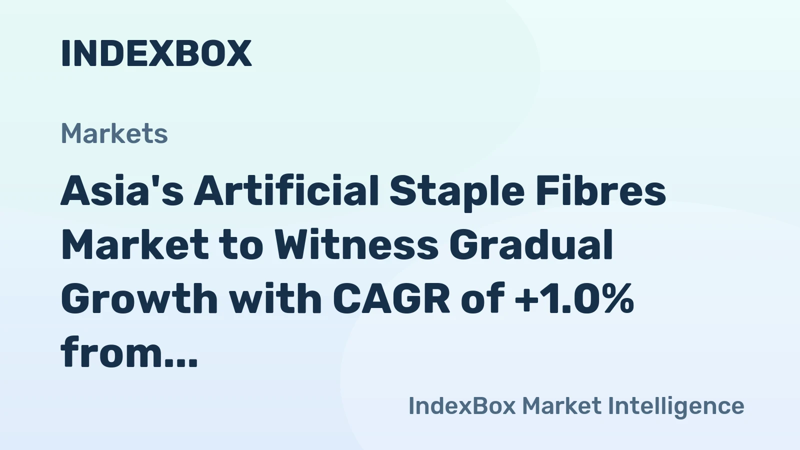 Asia's Artificial Staple Fibres Market to Witness Gradual Growth with CAGR of +1.0% from 2024-2035