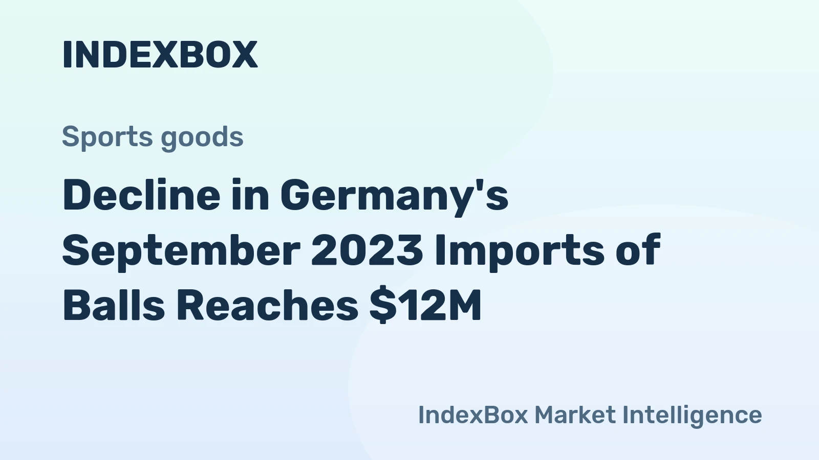 Decline in Germany's September 2023 Imports of Balls Reaches $12M