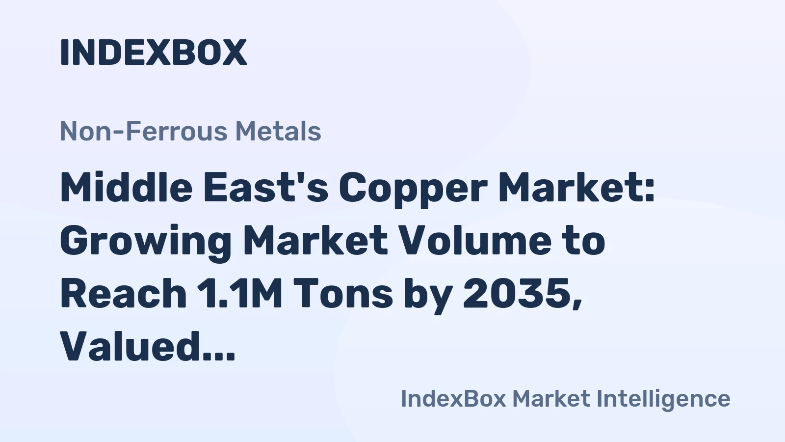 Middle East's Copper Market: Growing Market Volume to Reach 1.1M Tons by 2035, Valued at $10.4B