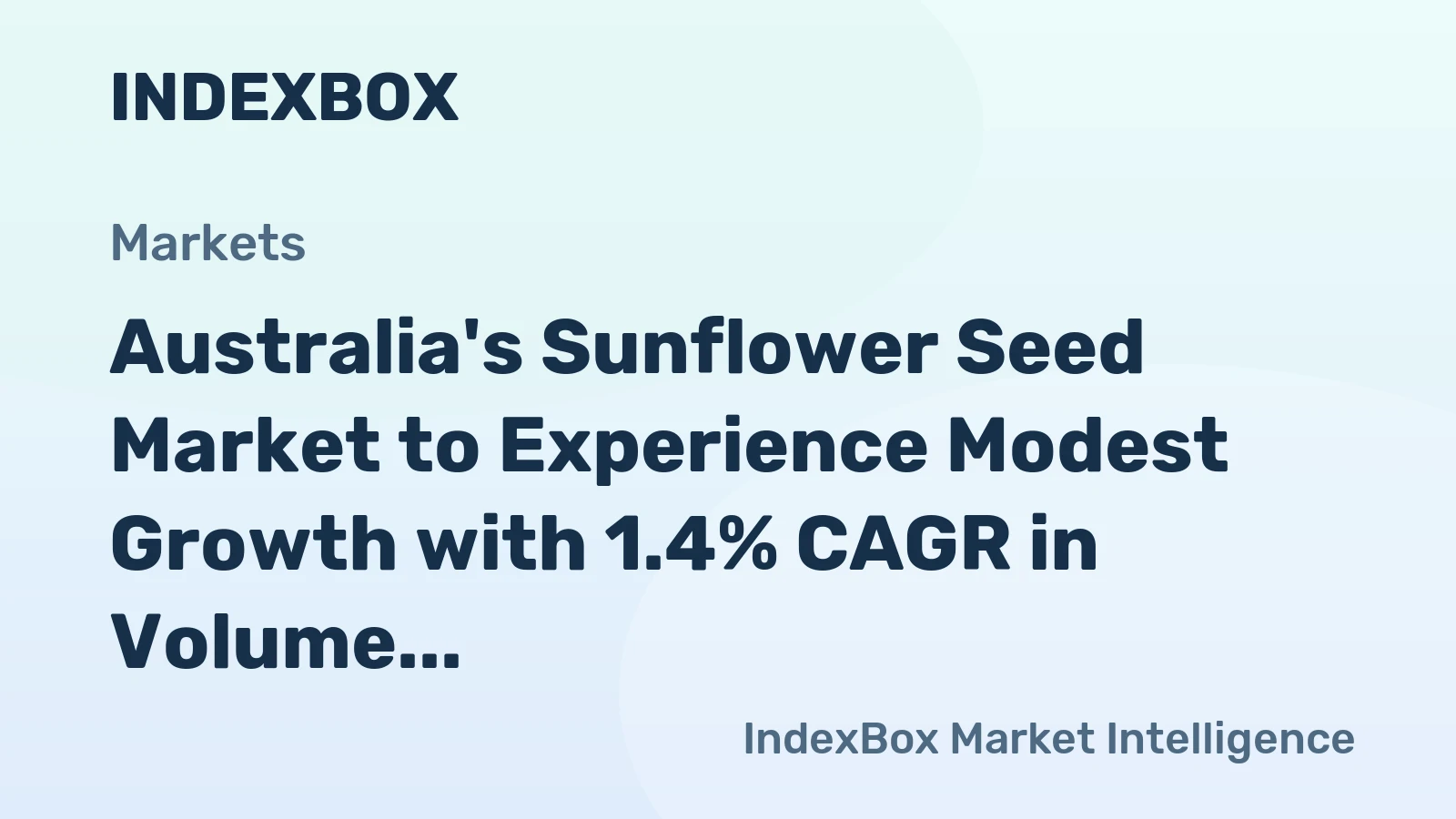 Australia's Sunflower Seed Market to Experience Modest Growth with 1.4% CAGR in Volume and 2.9% CAGR in Value by 2035