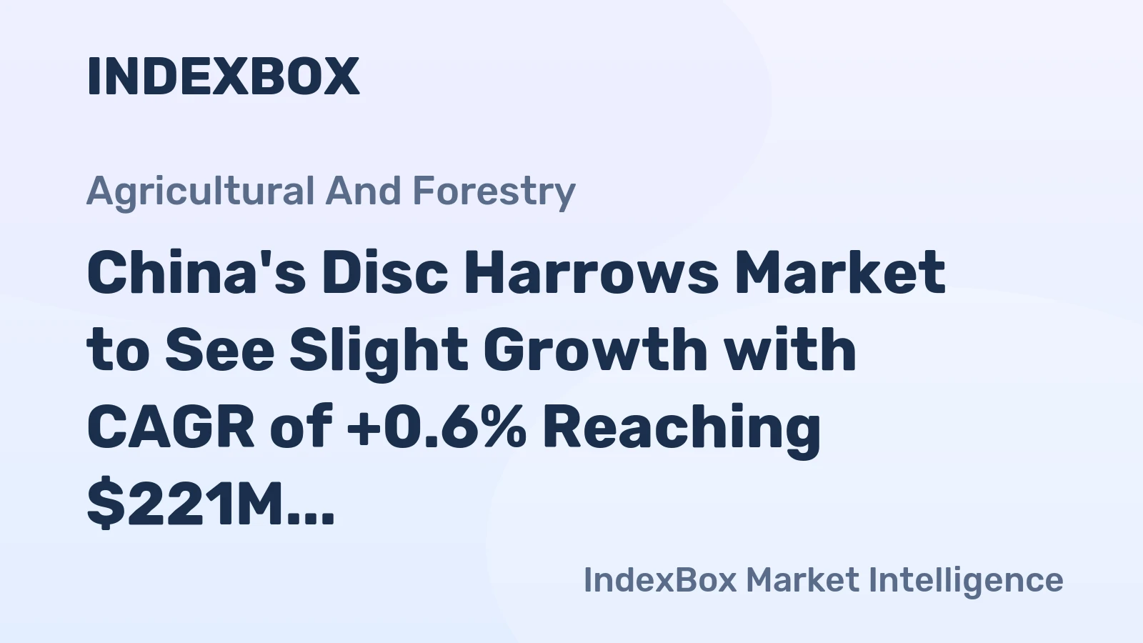 China's Disc Harrows Market to See Slight Growth with CAGR of +0.6% Reaching $221M by 2035